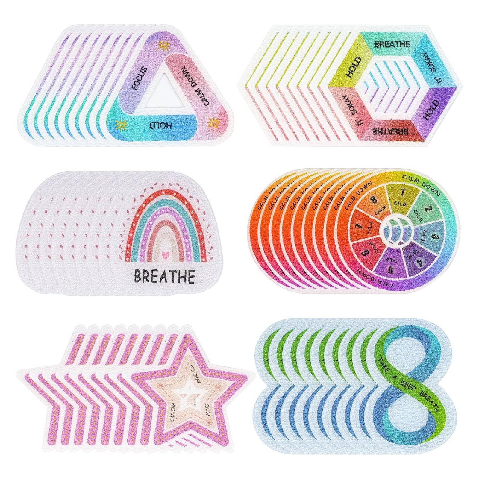 CCOCC 60 Pcs Calm Strips,Diamond Texture Sensory Stickers,Peva Surface ...