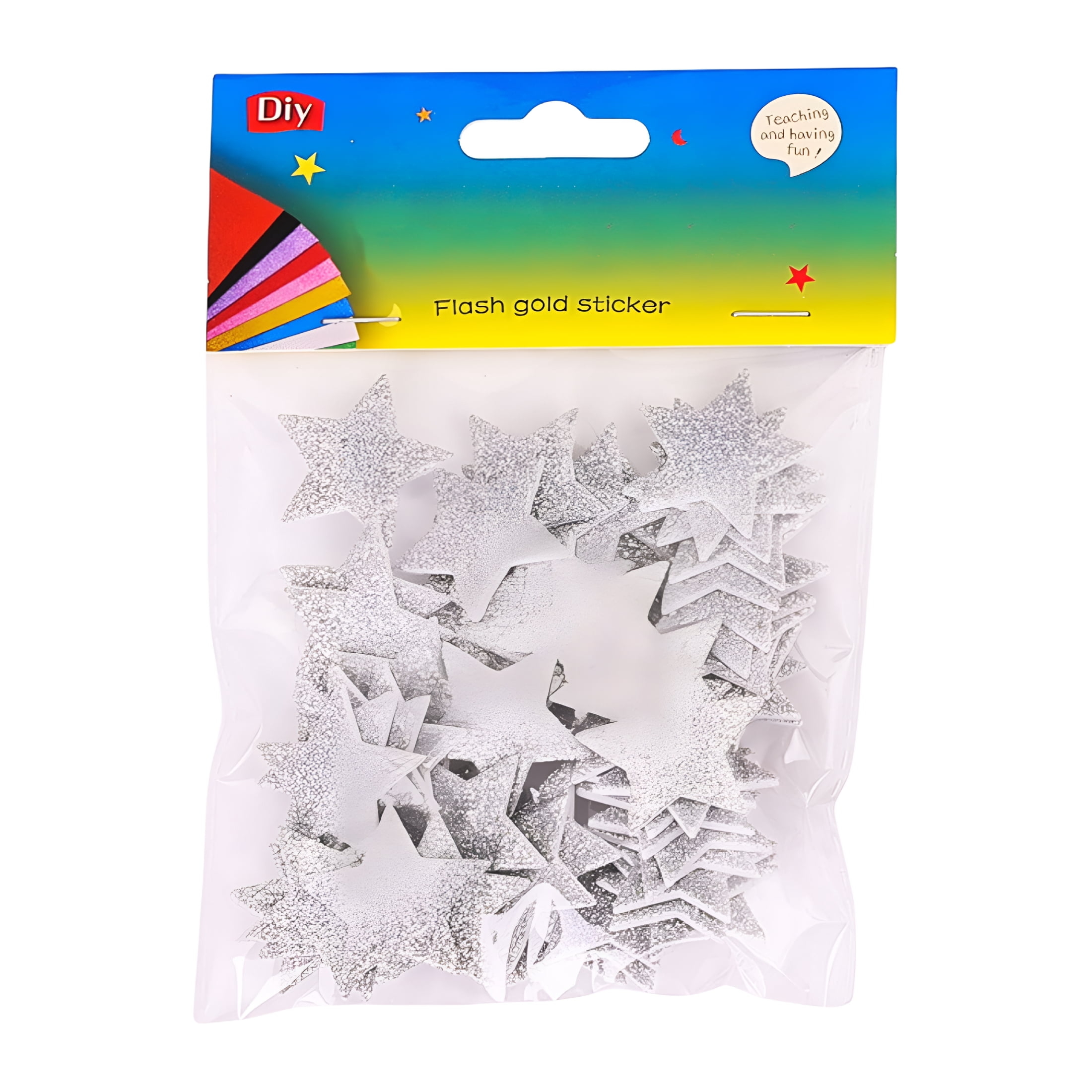 CCOCC 60Pcs Sparkling Sticker Star Shape Glittered Sticker Adhesive ...