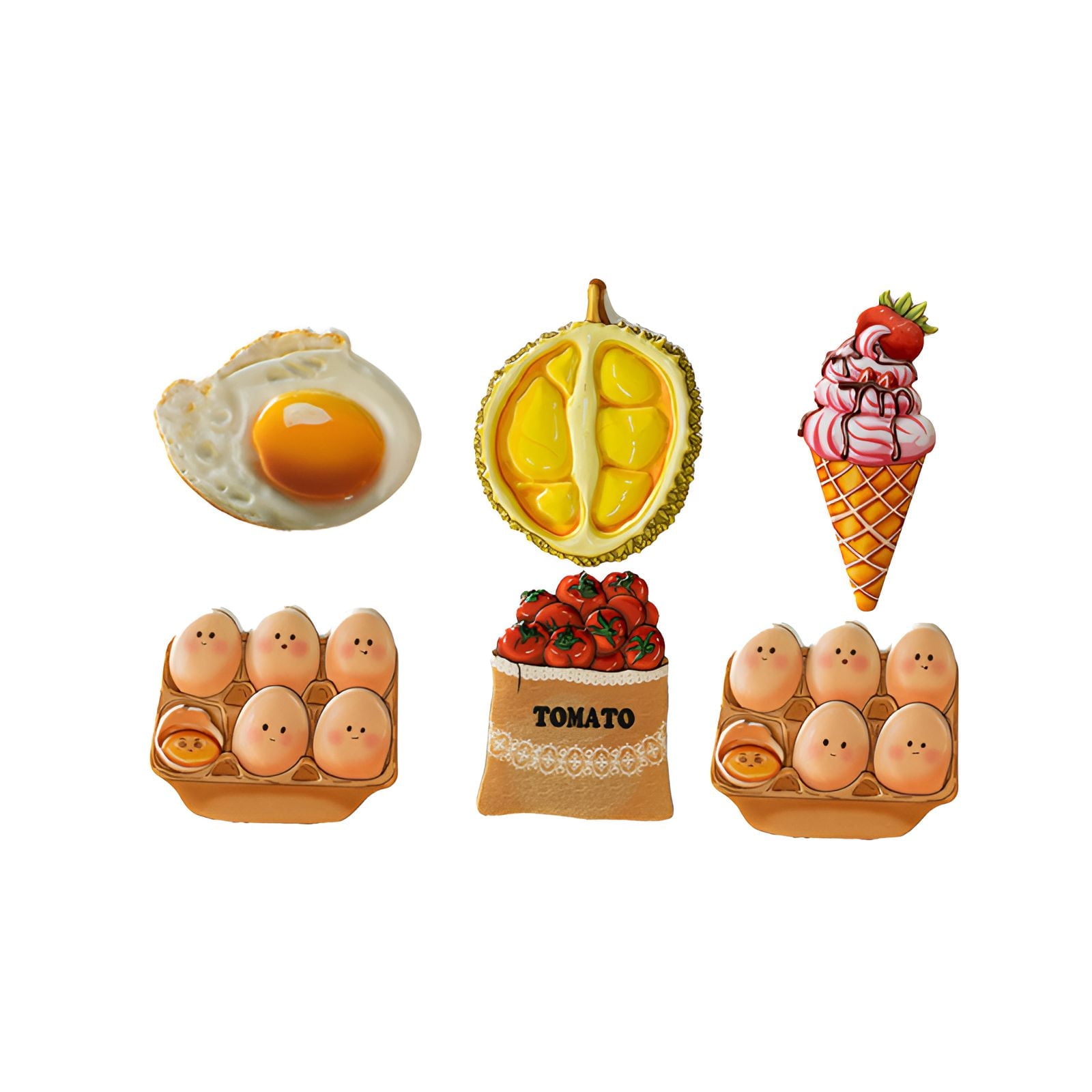 CCOCC 6Pcs Fridge Magnets,Creative Food Design Refrigerator Magnets ...