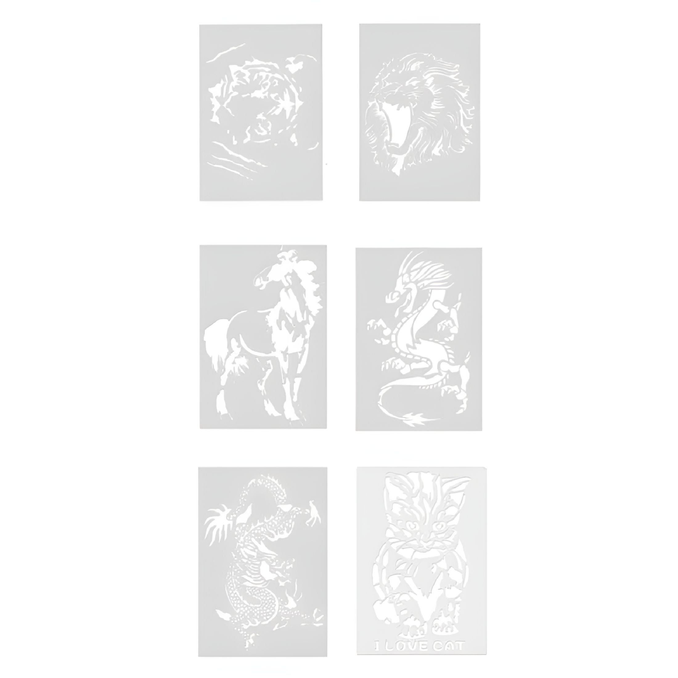CCOCC 6pcs Cartoon Animal Painting Template Drawing Tools Multi-pattern ...