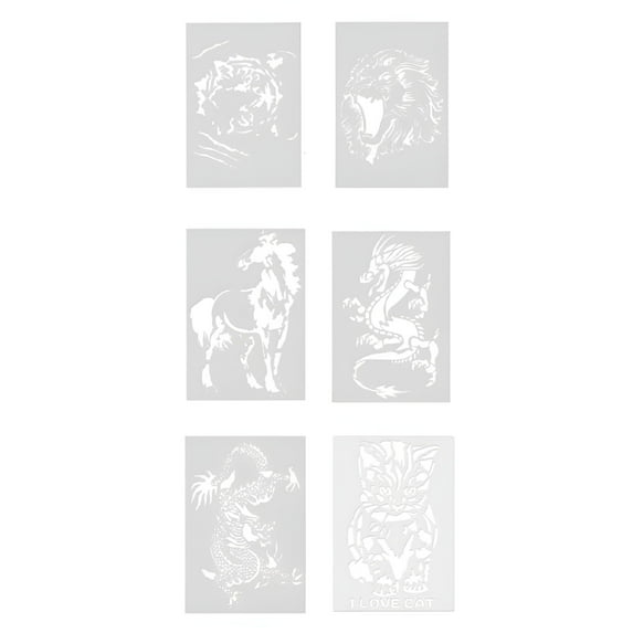 CCOCC 6pcs Cartoon Animal Painting Template Drawing Tools Multi-pattern ...