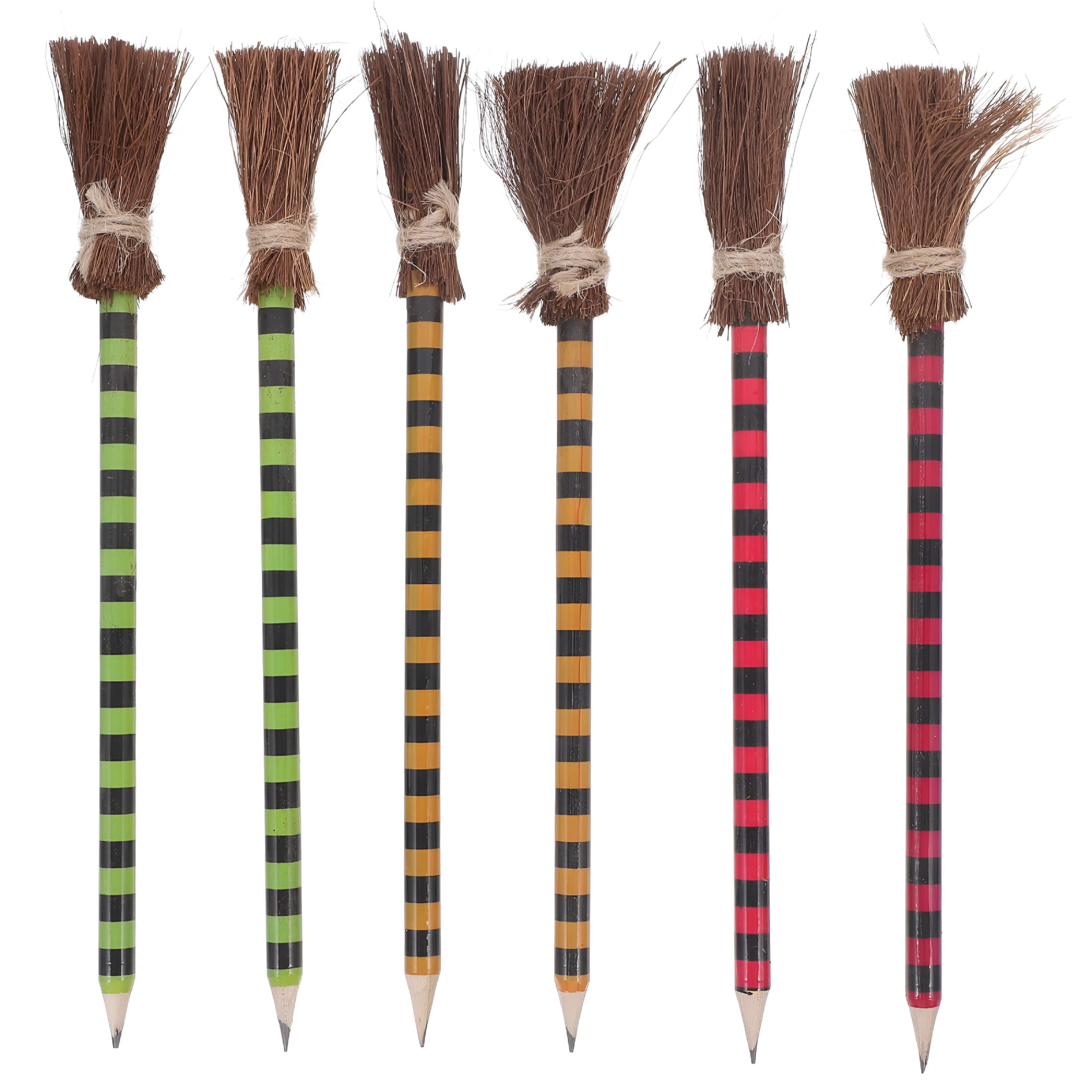 CCOCC 6pcs Witch Broom Shape Writing Pencils Halloween Pencils Portable ...