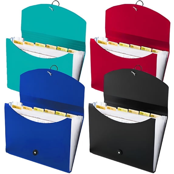 CCOCC 7 Pockets Accordion File Organizer (Pack of 4), Letter Size/A4 ...