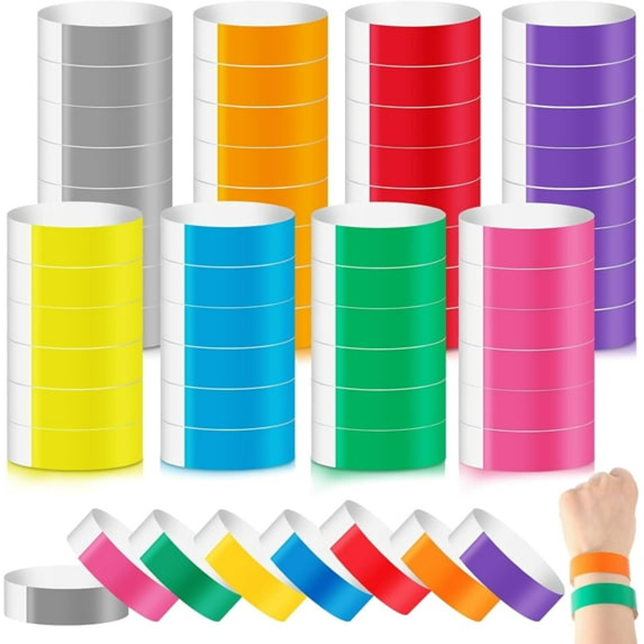 CCOCC 700 Pieces Colored Wristbands for Events Wrist Bands Paper ...