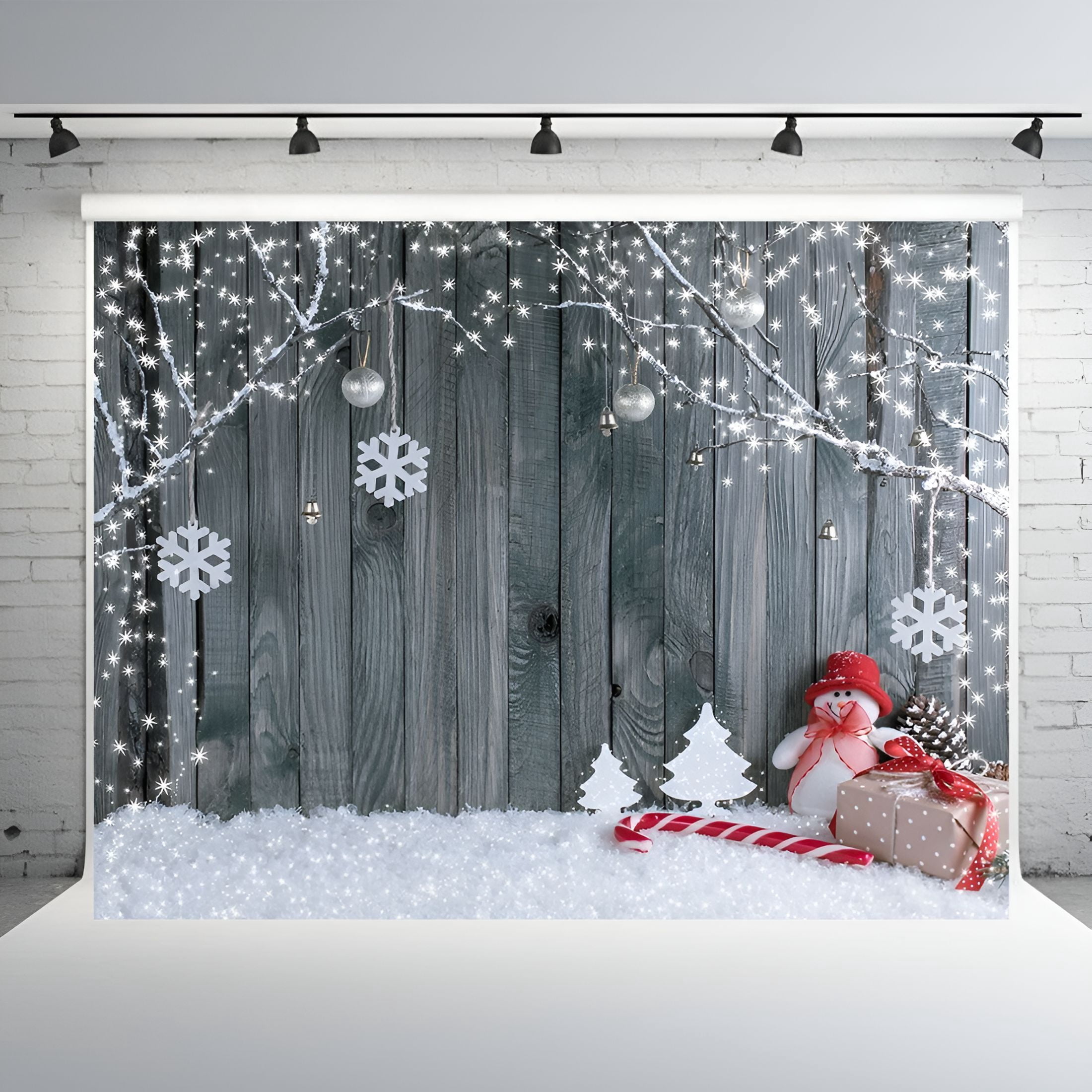 CCOCC 7X5Ft Christmas Photography Backdrop Wood Wall Photo Studio ...