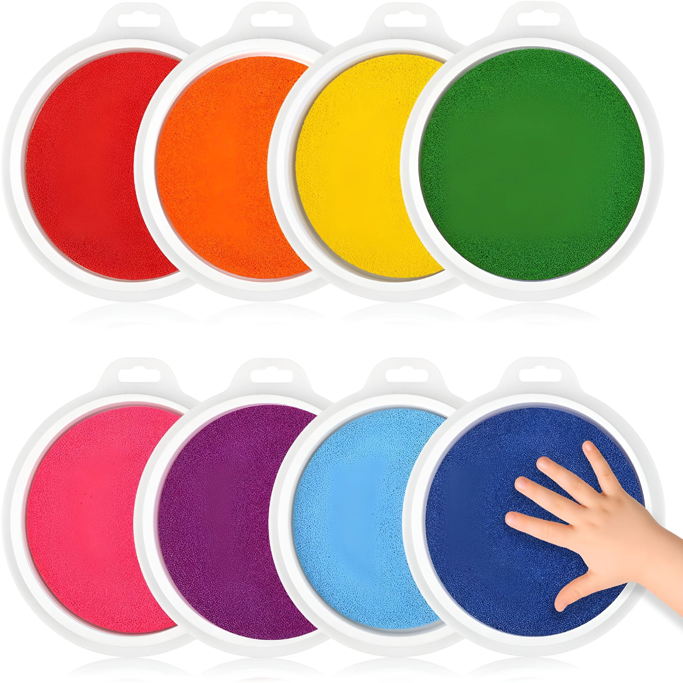 CCOCC 8 Colors Large Ink Pads, Safe & Washable Stamp Pads for Kids ...