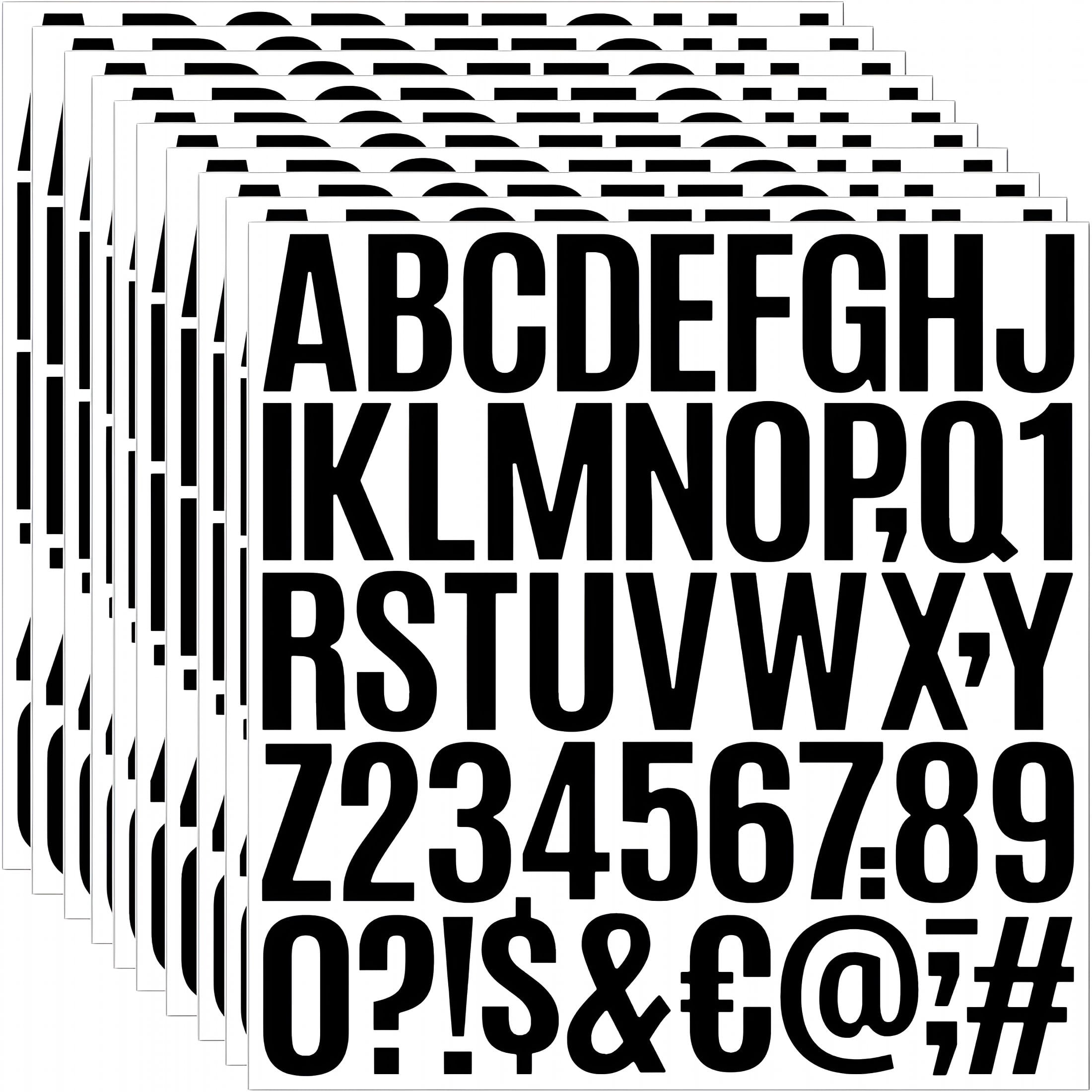 CCOCC 8 Sheets 2 Inch Large Vinyl Letter & Number Stickers Self ...