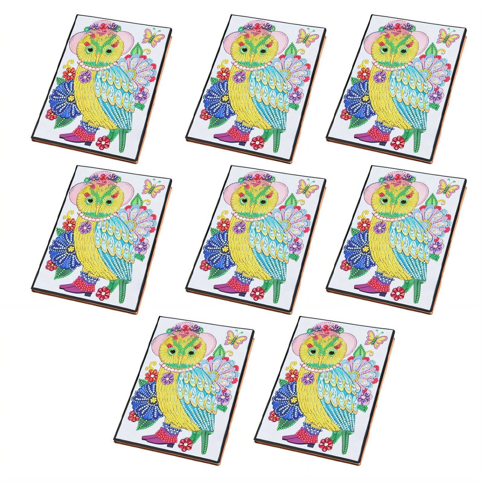 CCOCC 8Pcs Diamond Art,Notebook Dimond Art Paintings Kit,Owl Full ...