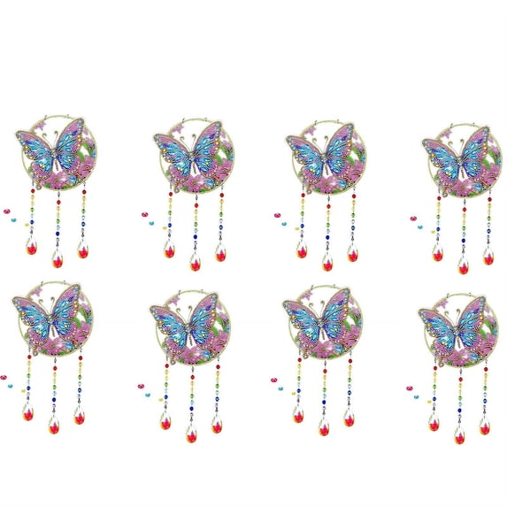 CCOCC 8Pcs Diamond Art,Wind Chime Diamond Art for Adults,Butterfly ...