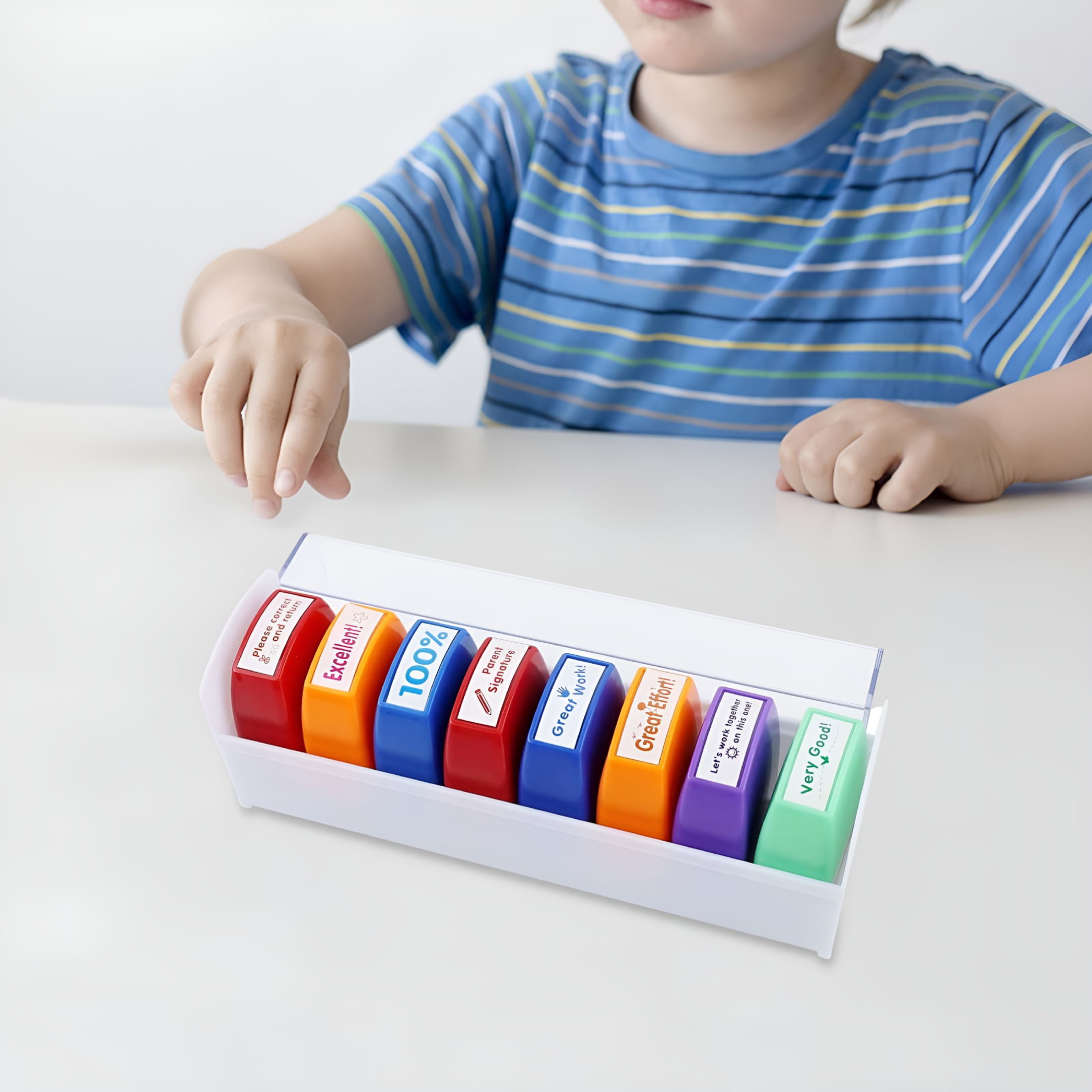 CCOCC 8x Teacher Stamps Set Parent Self Inking Encouraging Motivational ...