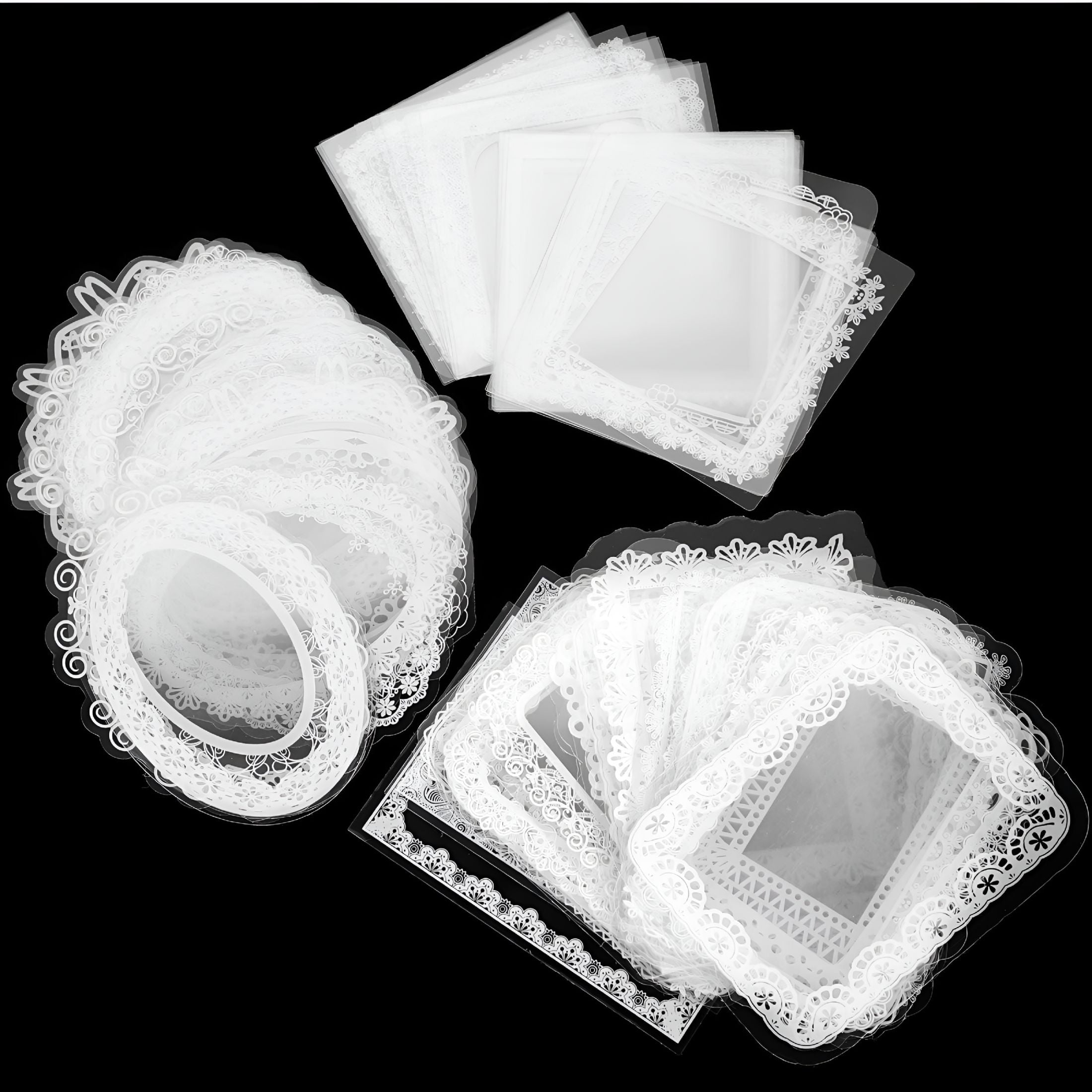 CCOCC 90pcs Lace Stickers Scrapbooking Decorative Stickers Journaling ...