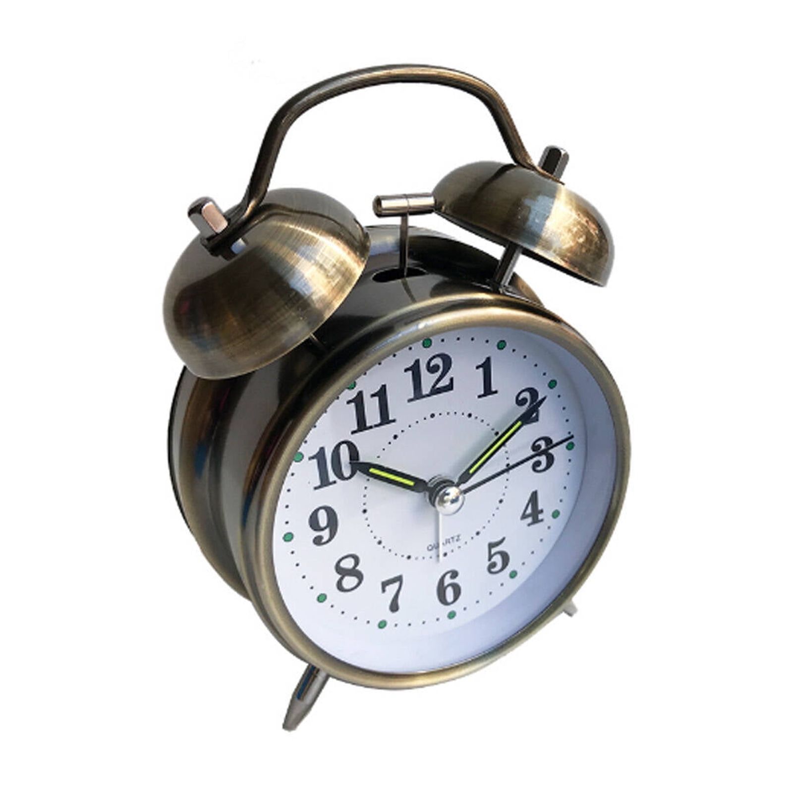 CCOCC Alarm Clock, Metal Case Bedroom Clock, Loud Bell Table Clock for ...