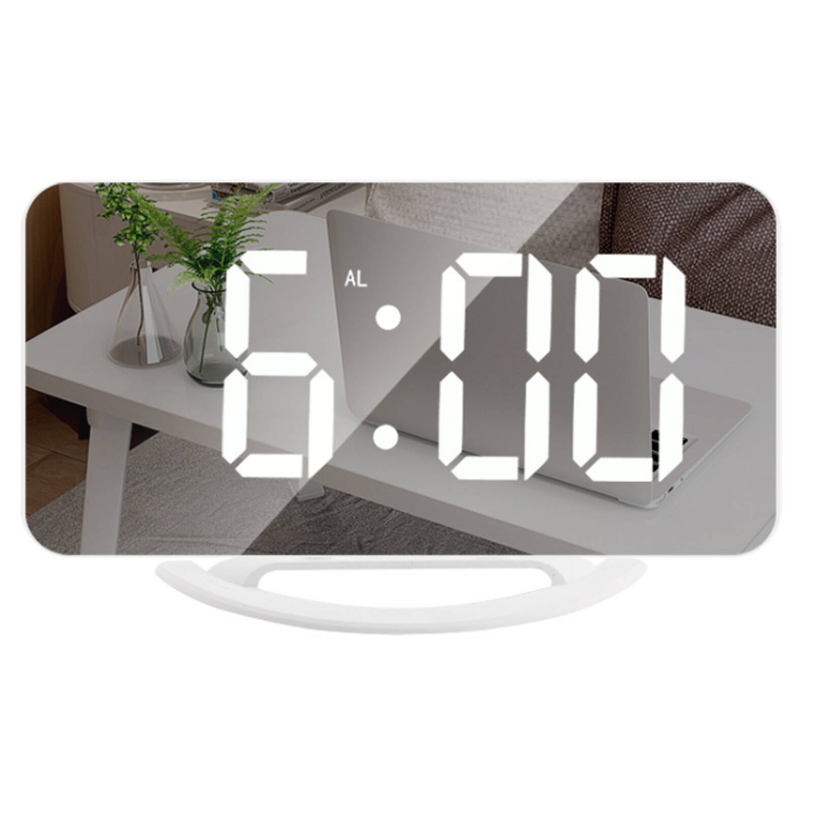CCOCC Alarm Clock,Mirror Display Digital Clock for Bedrooms,Versatile Bedside Clock with USB ...