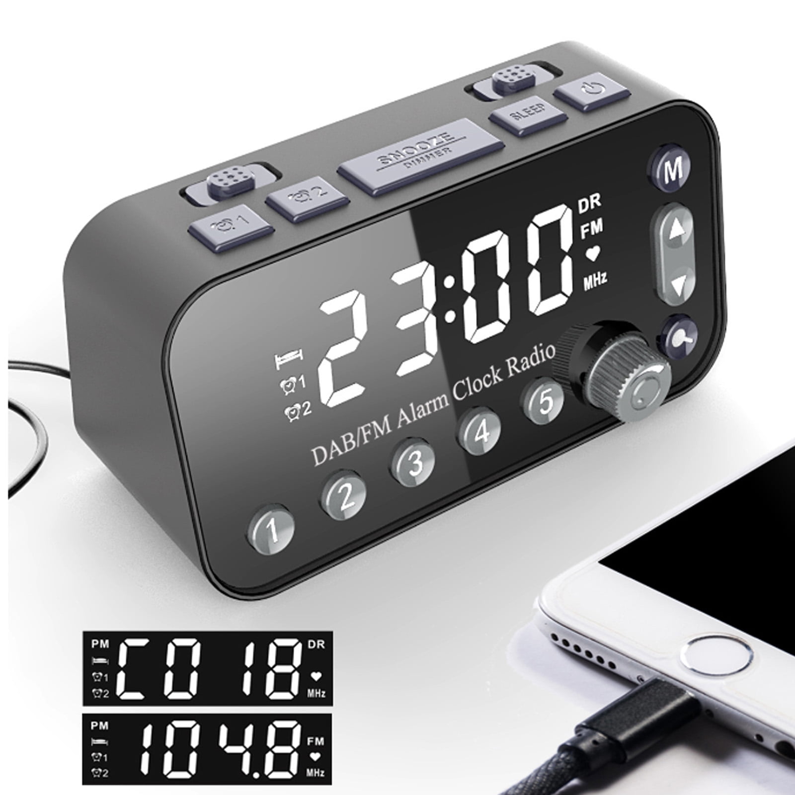 CCOCC Alarm Clock,Simple Desk Clock with Adjustable Soft Glow,Easy-to ...