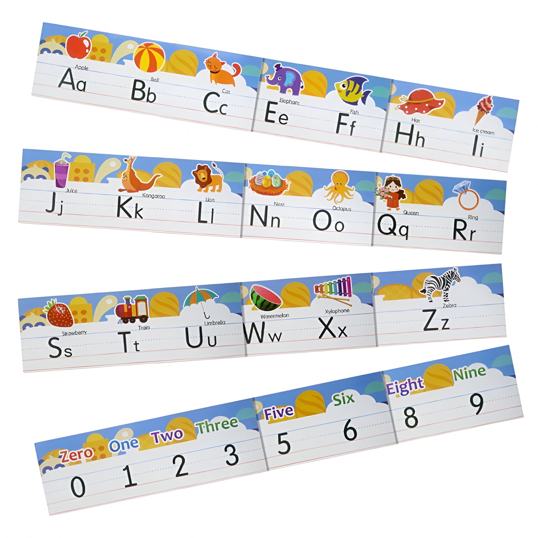 CCOCC Alphabet Number Wall Cards Double Side Tape Bulletin Board ...