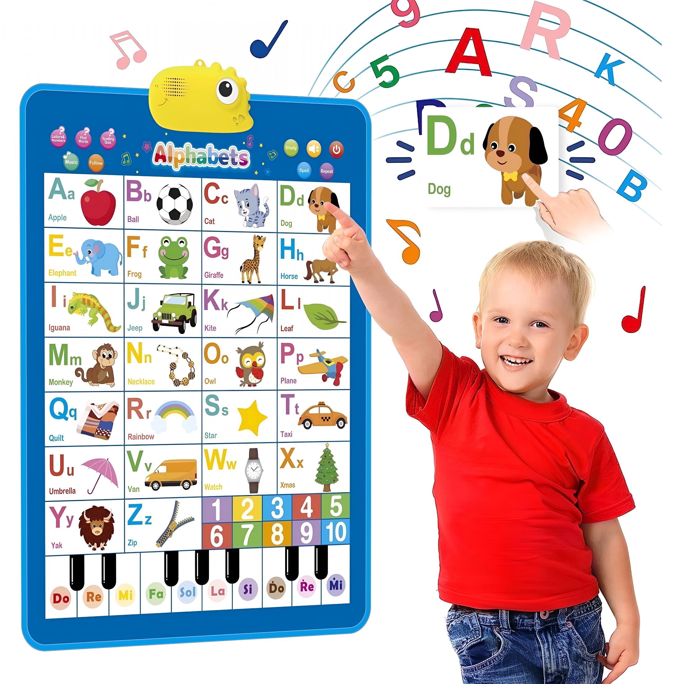 CCOCC Alphabet Wall Chart, ABCs & 123s Kids Learning Toys for 2 3 4 ...