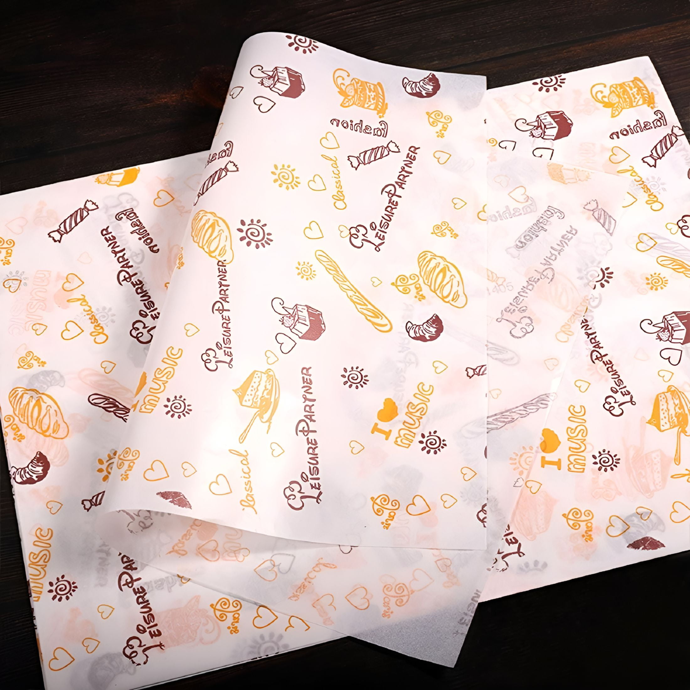 CCOCC Baking Sandwich Paper Cake Decors Wrapping Paper Newspaper Style ...