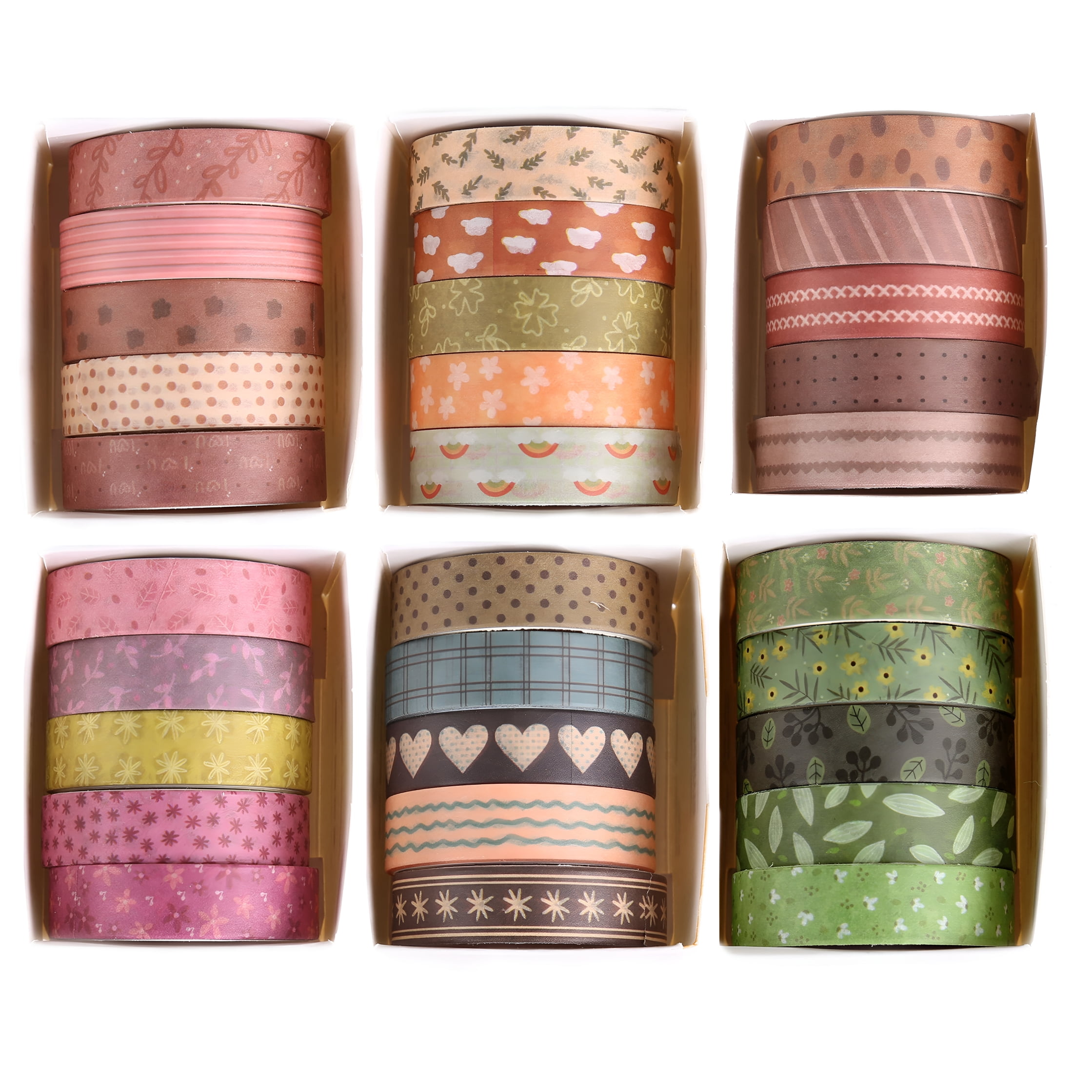 CCOCC Basic Plants Washi Tape Pack 30 Rolls Leaves Masking Decorative ...