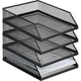 CCOCC Black Metal Letter Tray Stackable Desk Tray Single Wire Mesh ...
