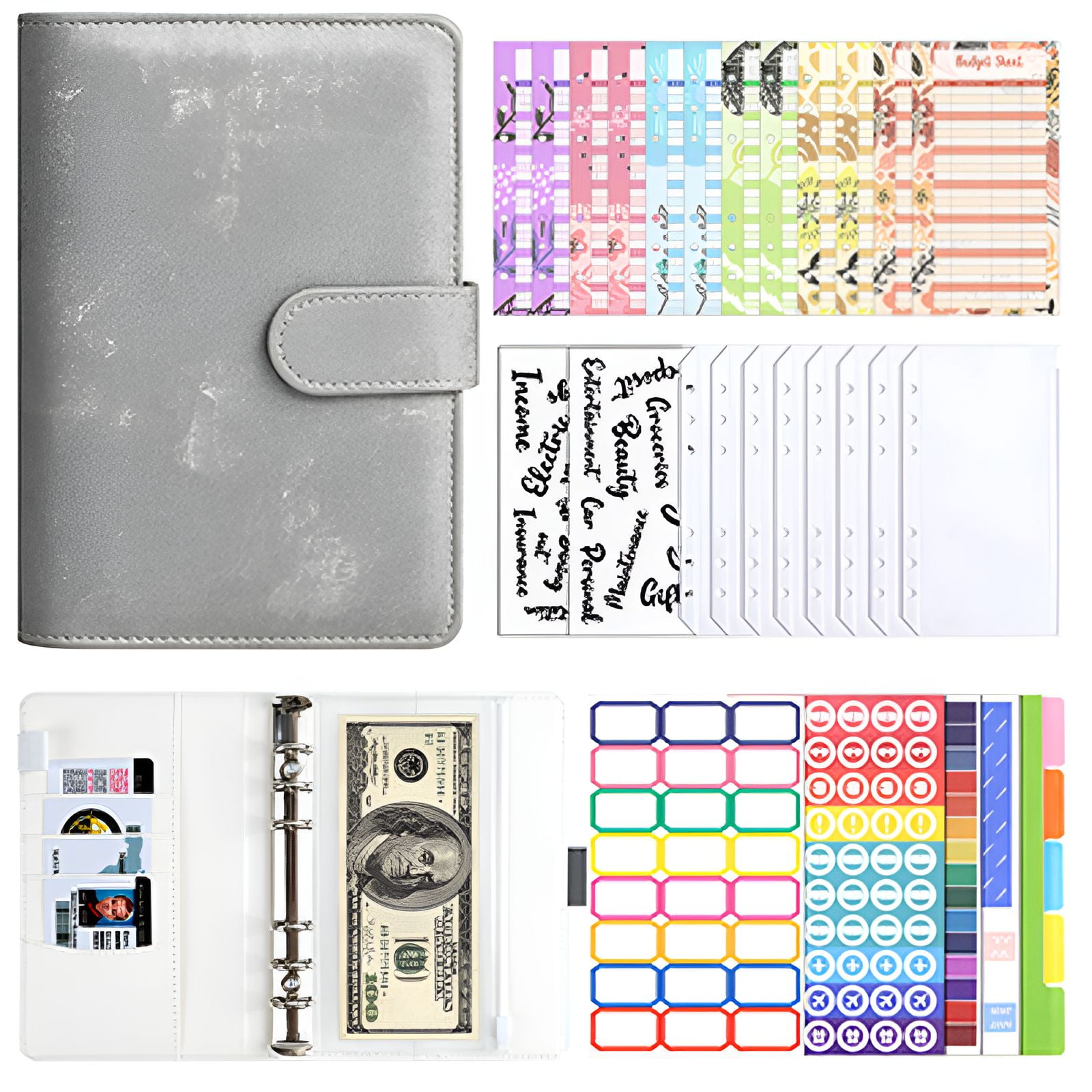 CCOCC Budget Binder,Clear Refillable Sleeve Set Budget Binder with Cash ...