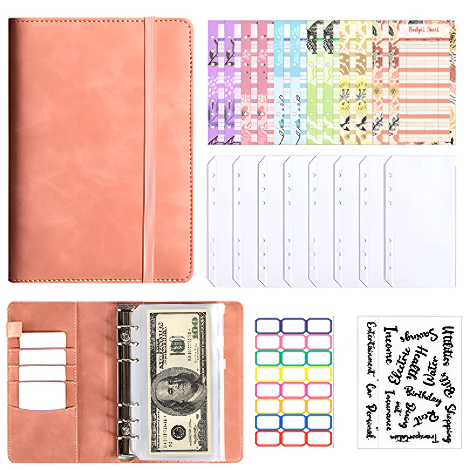 CCOCC Budget Binder,Compact Binder Layout A6 Format Budget Binder with ...