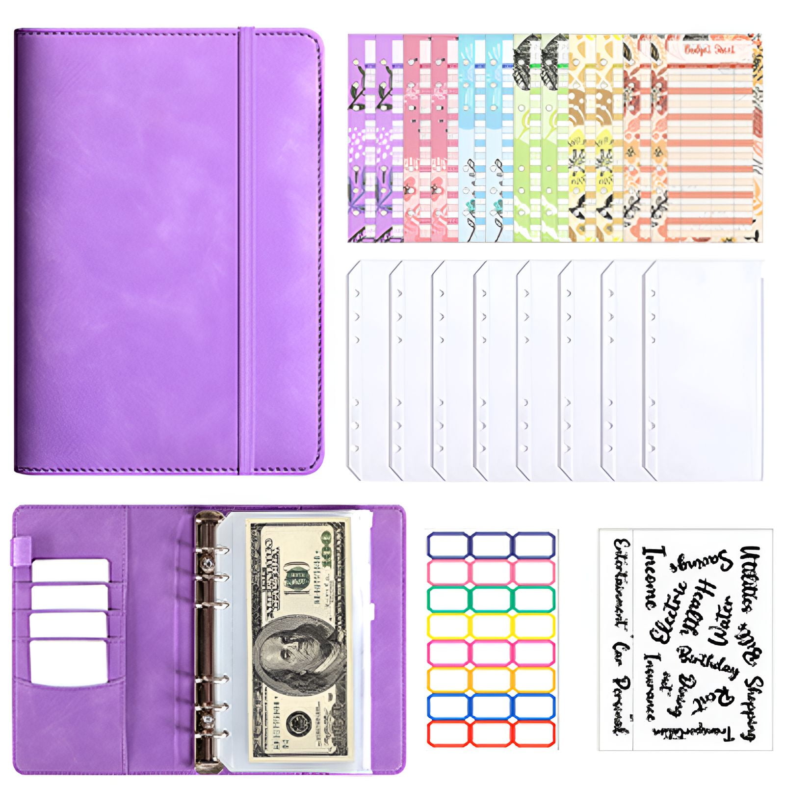 CCOCC Budget Binder,Compact Binder Layout A6 Format Budget Binder with ...