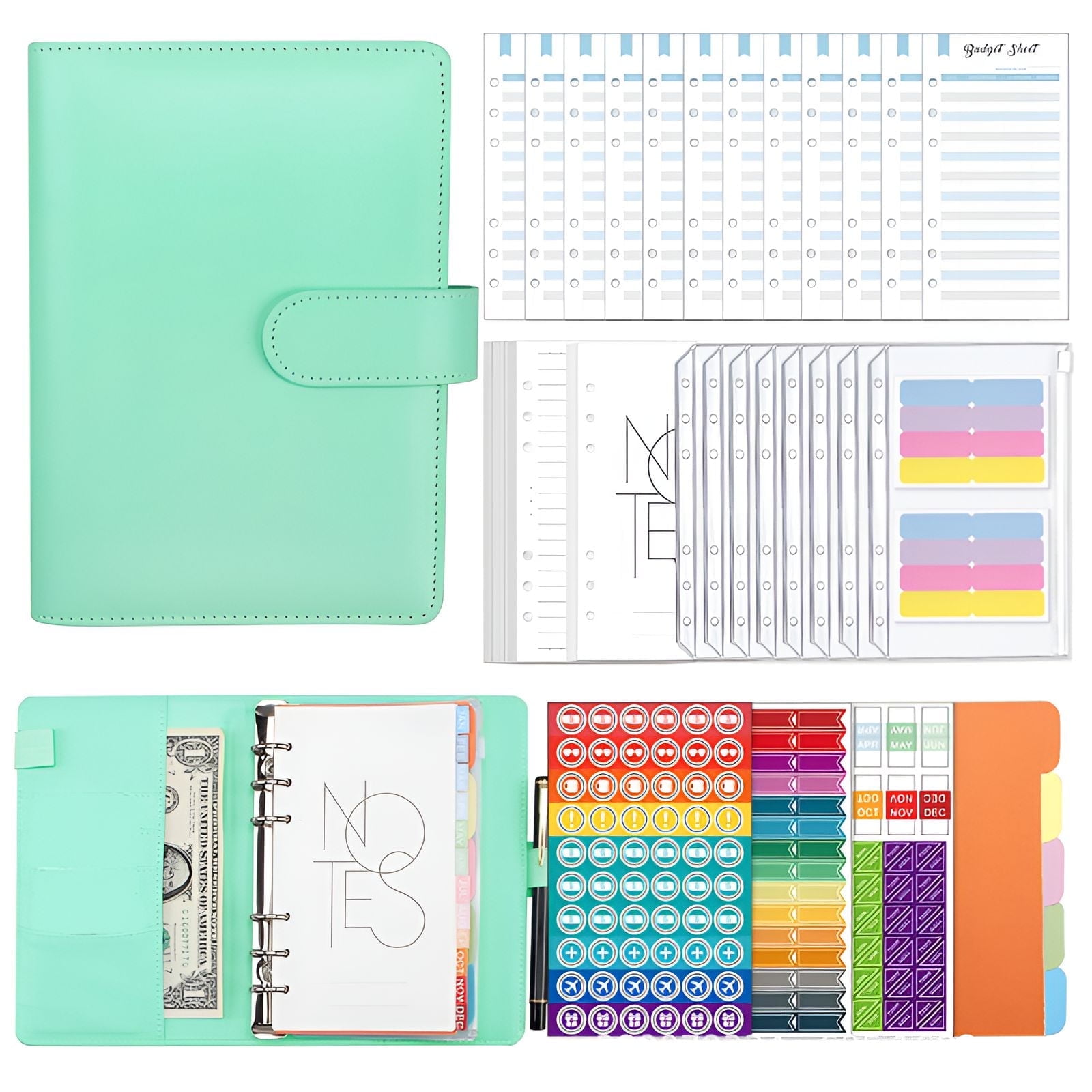 CCOCC Budget Binder,Layered Inner Sheet Designs Budget Binder with Cash ...