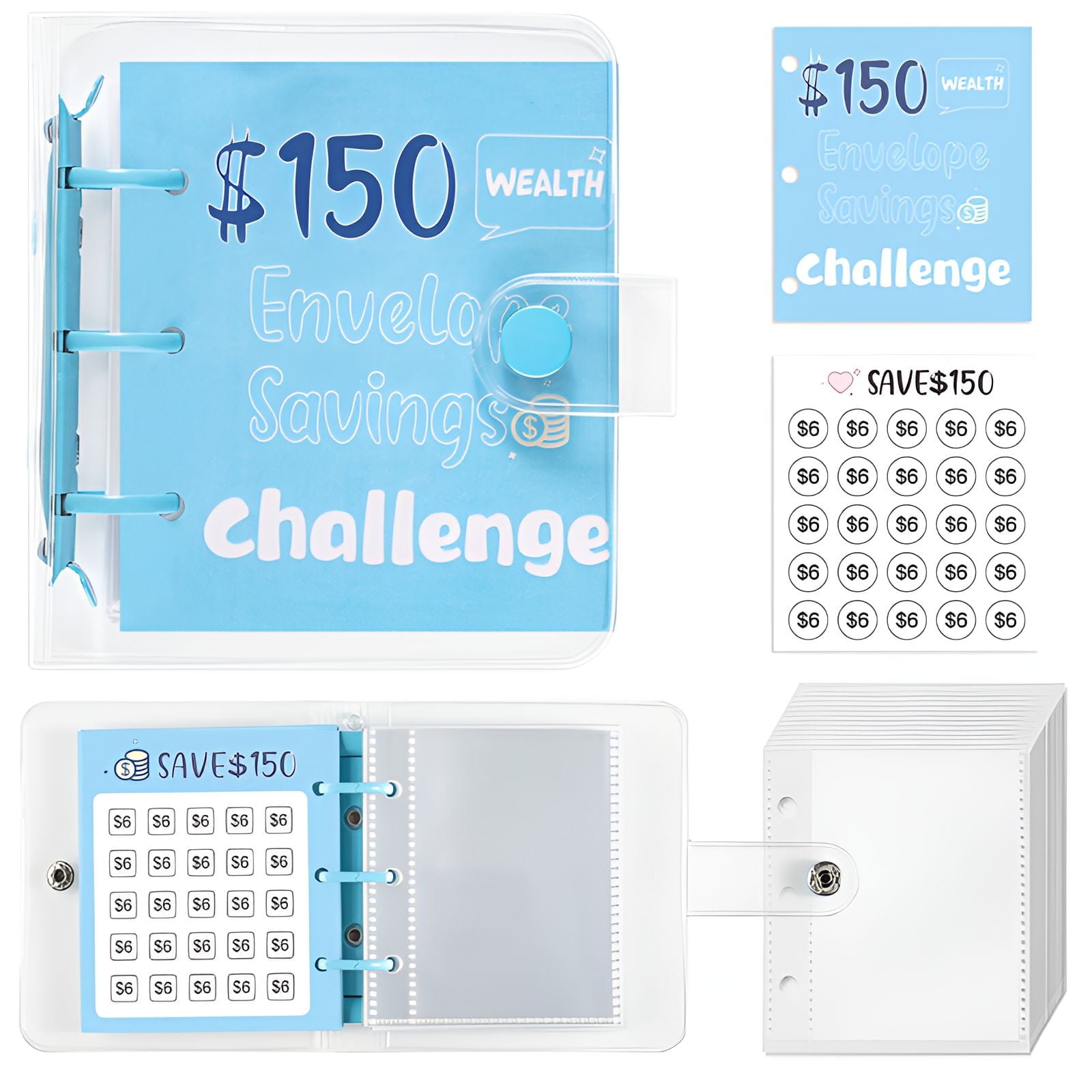 CCOCC Budget Binder,Sheer Pvc Exterior Budget Binder with Cash ...