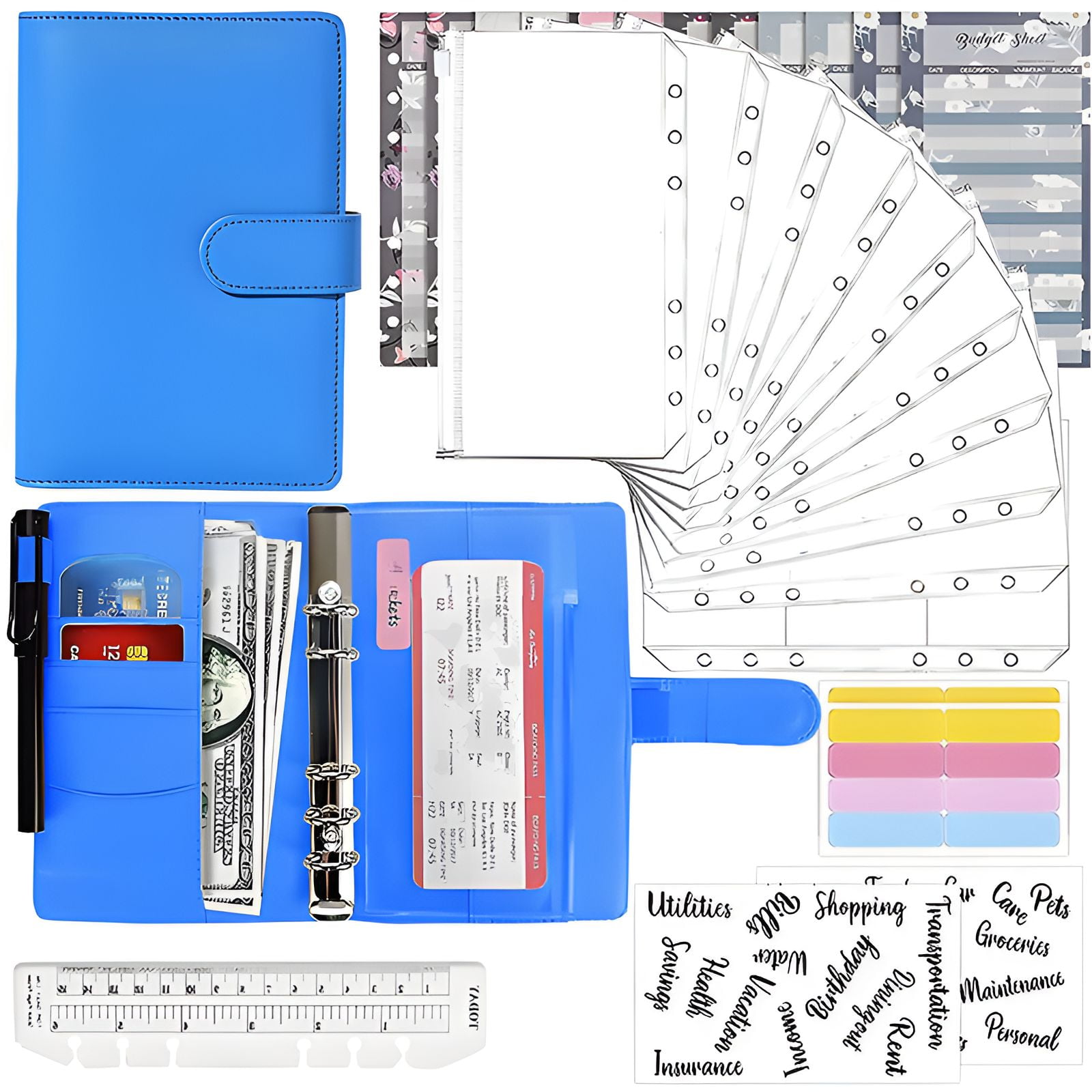 CCOCC Budget Binder,Walnut-Shade Pu Leather Grain Budget Binder with ...