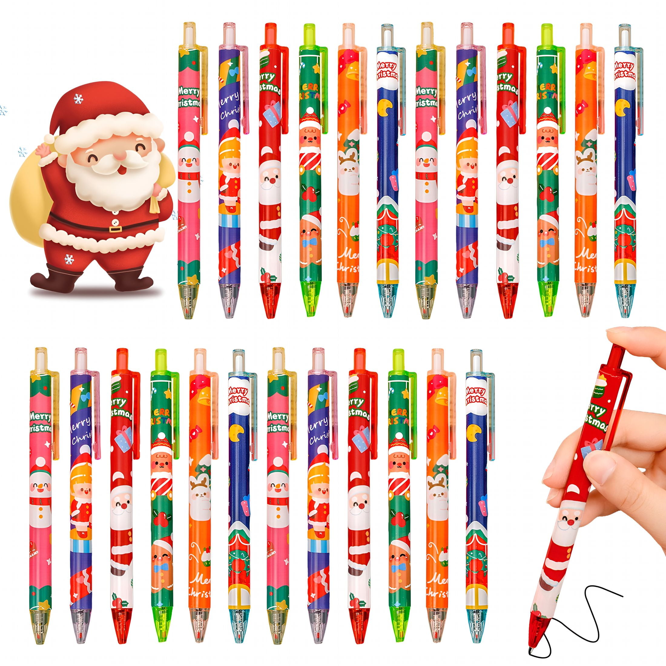 CCOCC Christmas Ballpoint Pens Exquisite Pattern Vibrant Color Writing ...
