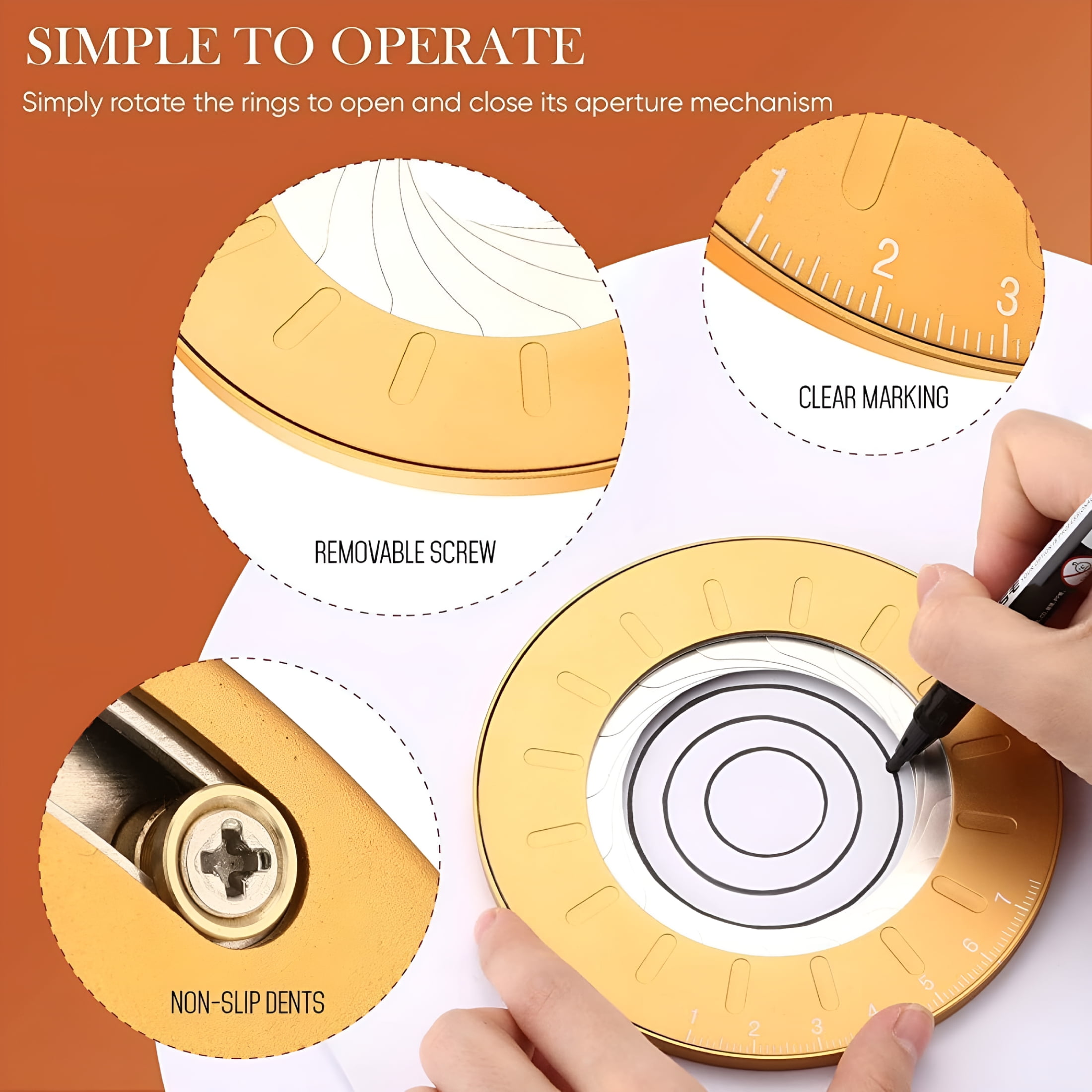 CCOCC Circle Drawing Maker Adjustable Circle Template Measuring ...
