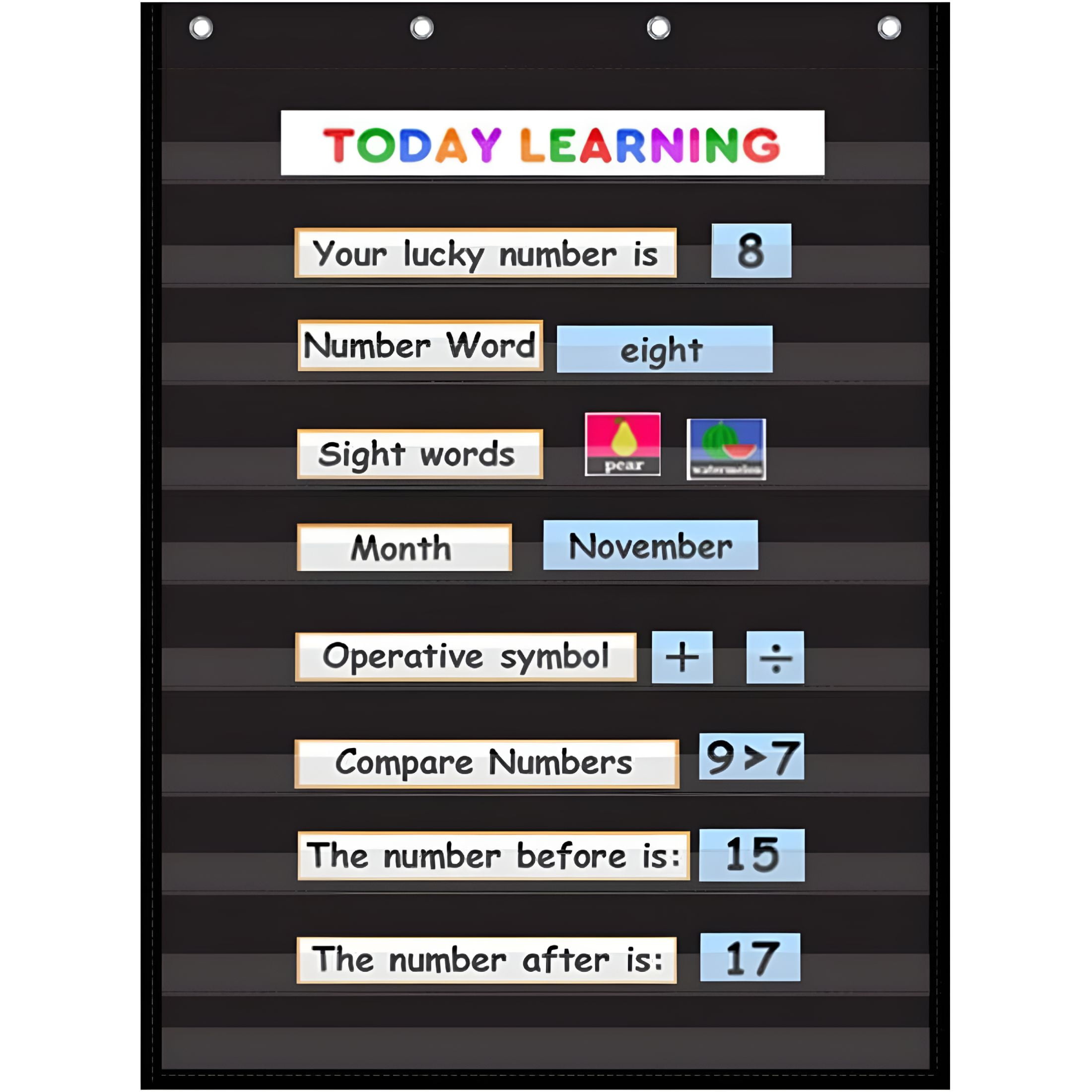 CCOCC Classroom Monthly Calendar Pocket,28 x 28" Classroom Calendar ...