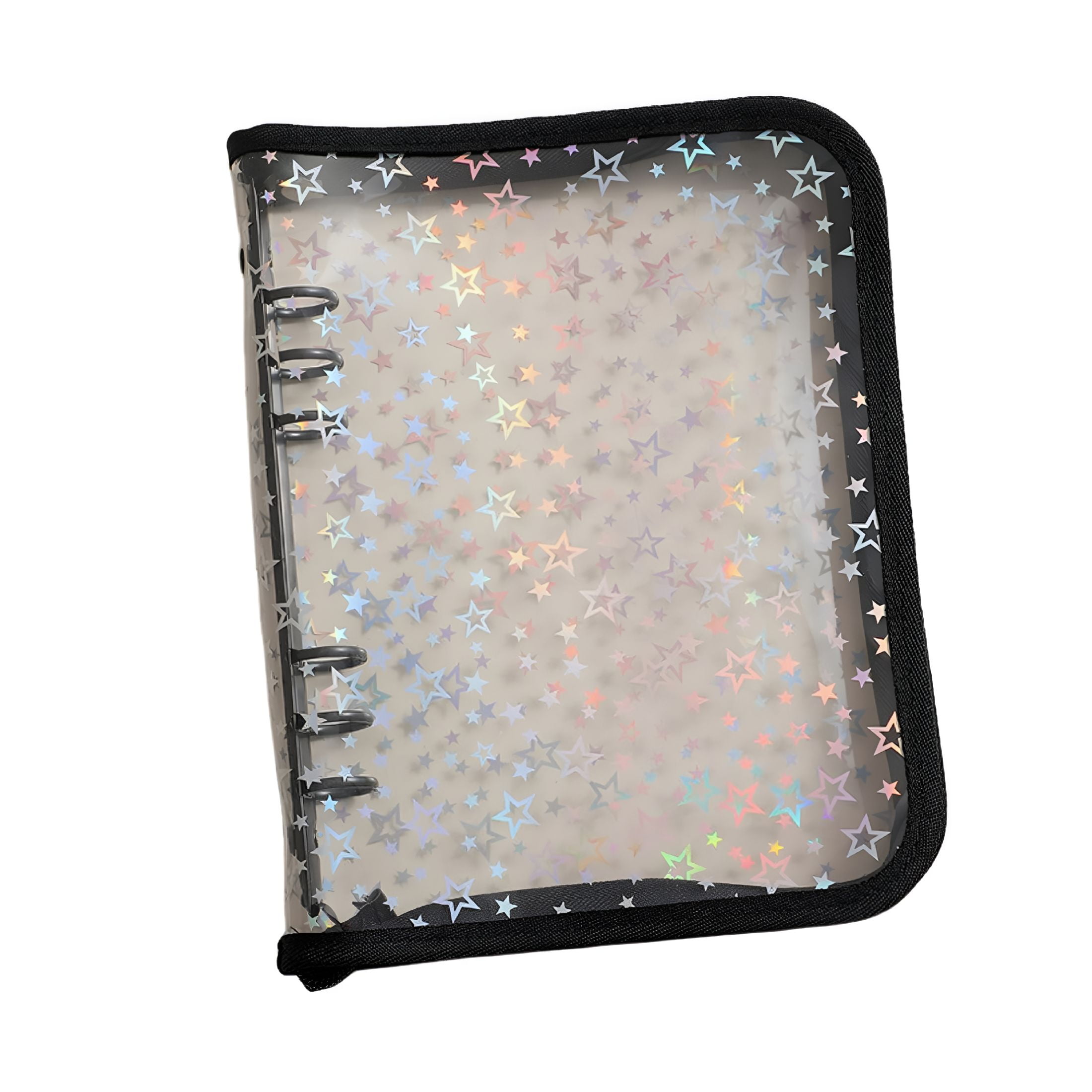 CCOCC Clear Binder Cover with Zipper,Glitter Stars 6 Ring Binder ...