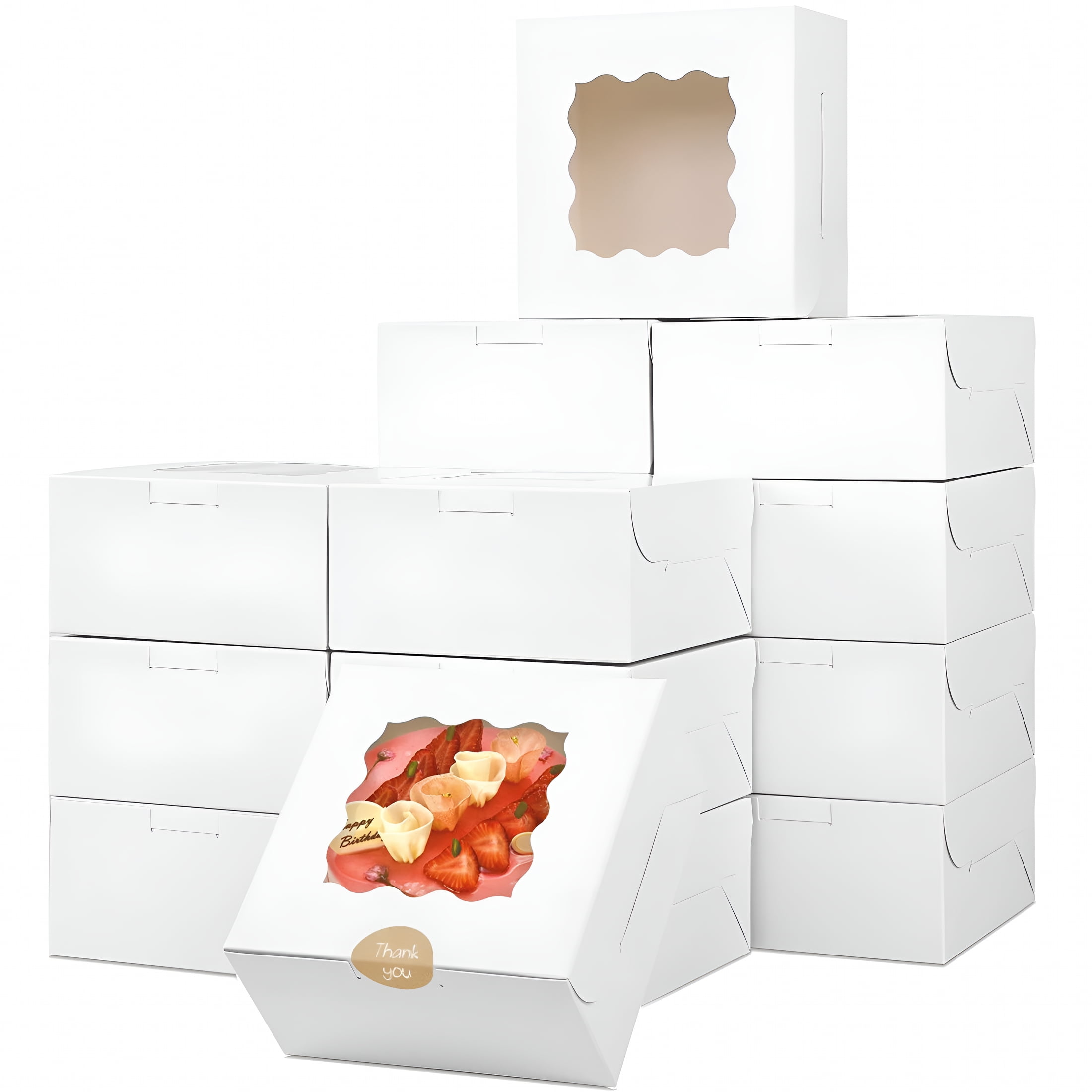 CCOCC Cookie Boxes With Window [10 Pack] - Extra Thick&Oil Resistant ...