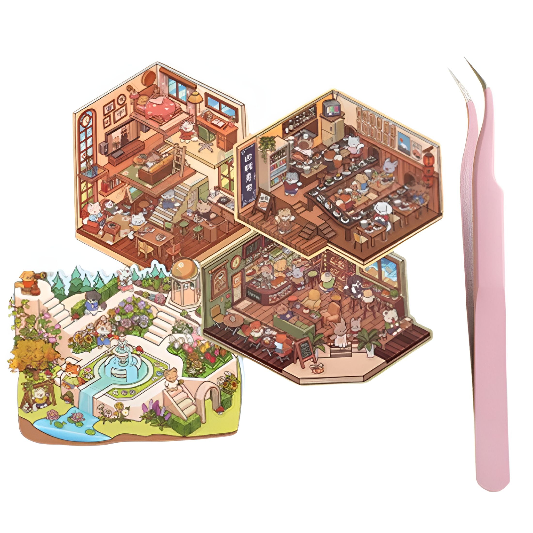 CCOCC DIY 3D House Stickers,3D House Stickers,Isometric Room Stickers ...