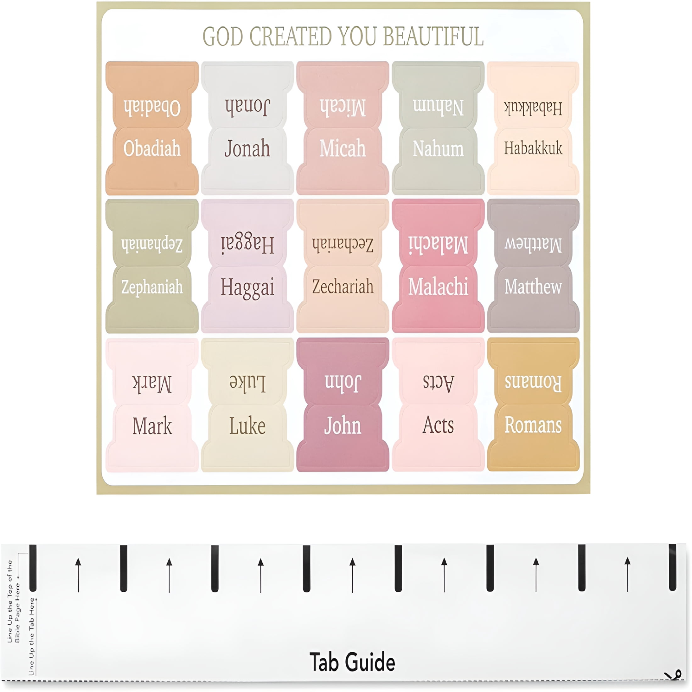 CCOCC Decorative Bible Tabs (75 Pieces) - Reposition Large Print Tabs ...