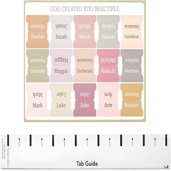 CCOCC Decorative Bible Tabs (75 Pieces) - Reposition Large Print Tabs ...