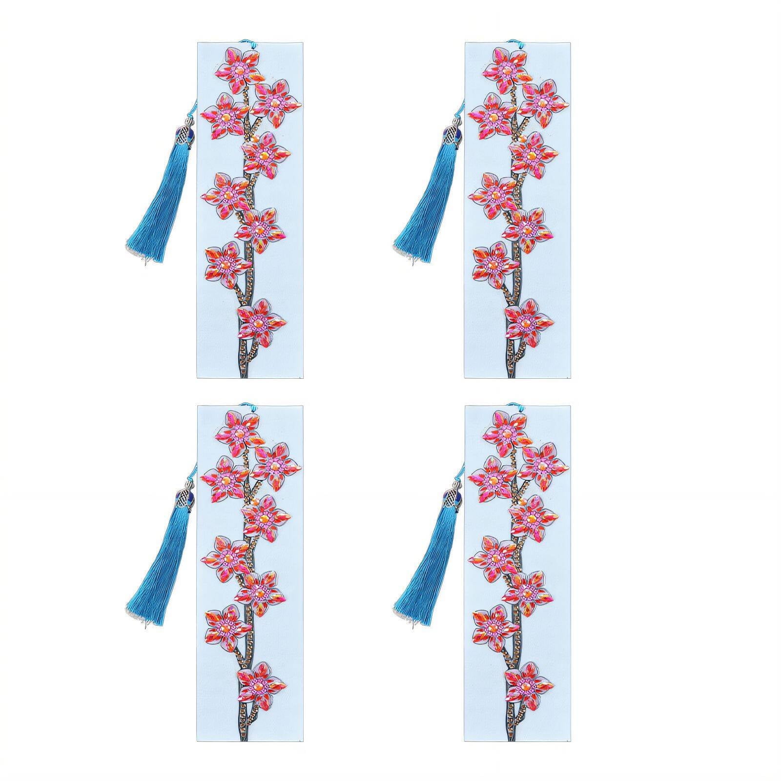 CCOCC 4Pcs Diamond Painting Kit,Bookmarks Diamond Art Bookmarks,Flower ...