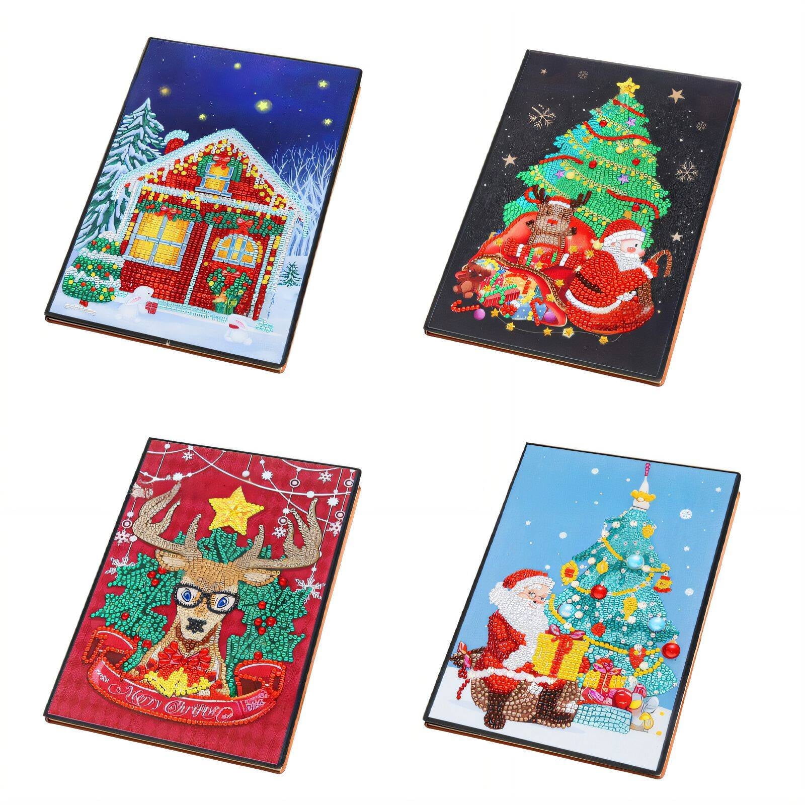 CCOCC 4Pcs Diamond Art,Notebook Dimond Art Paintings Kit,Christmas ...
