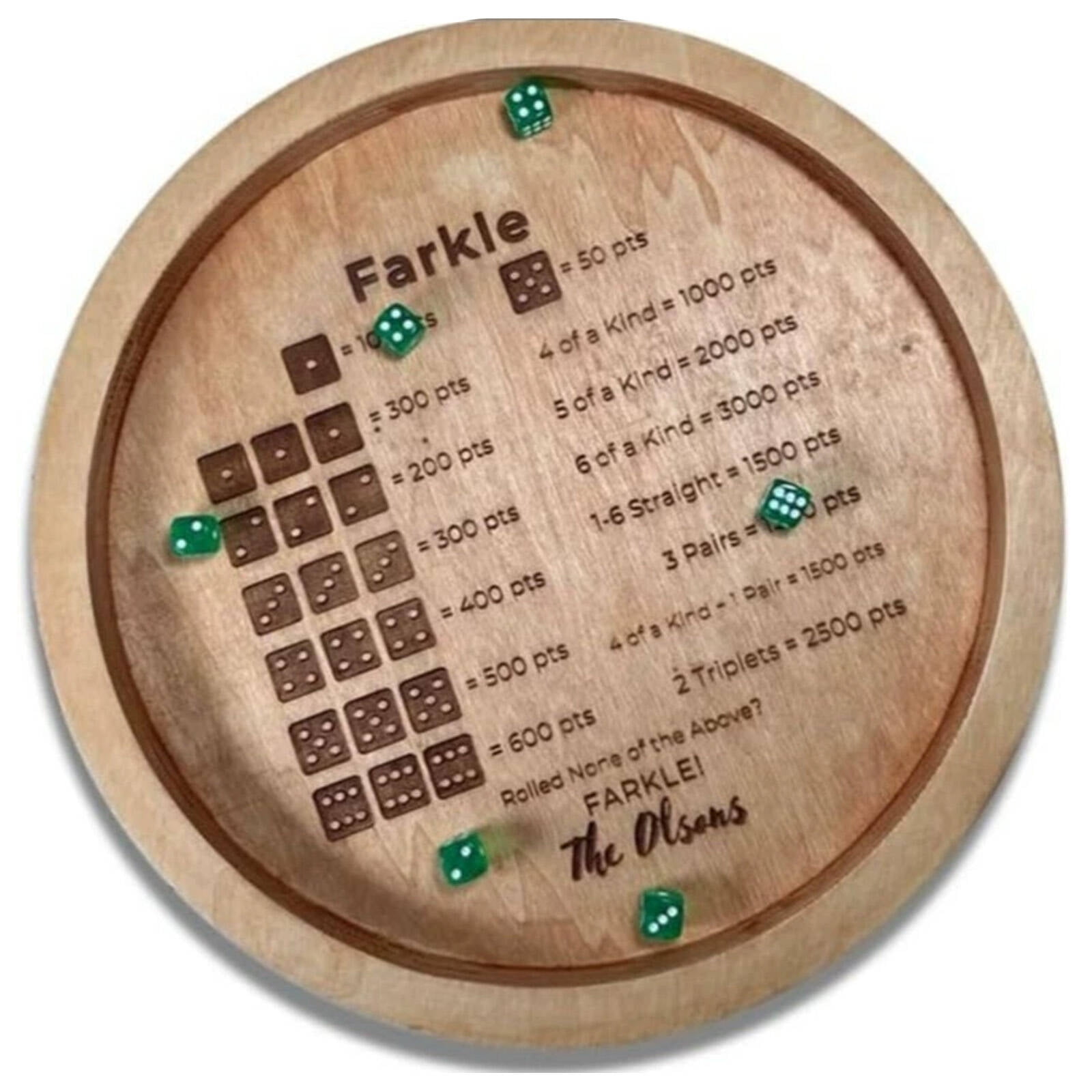 CCOCC Dice Set,30cm Smooth Rolling Surface Farkle Classic Dice Game ...