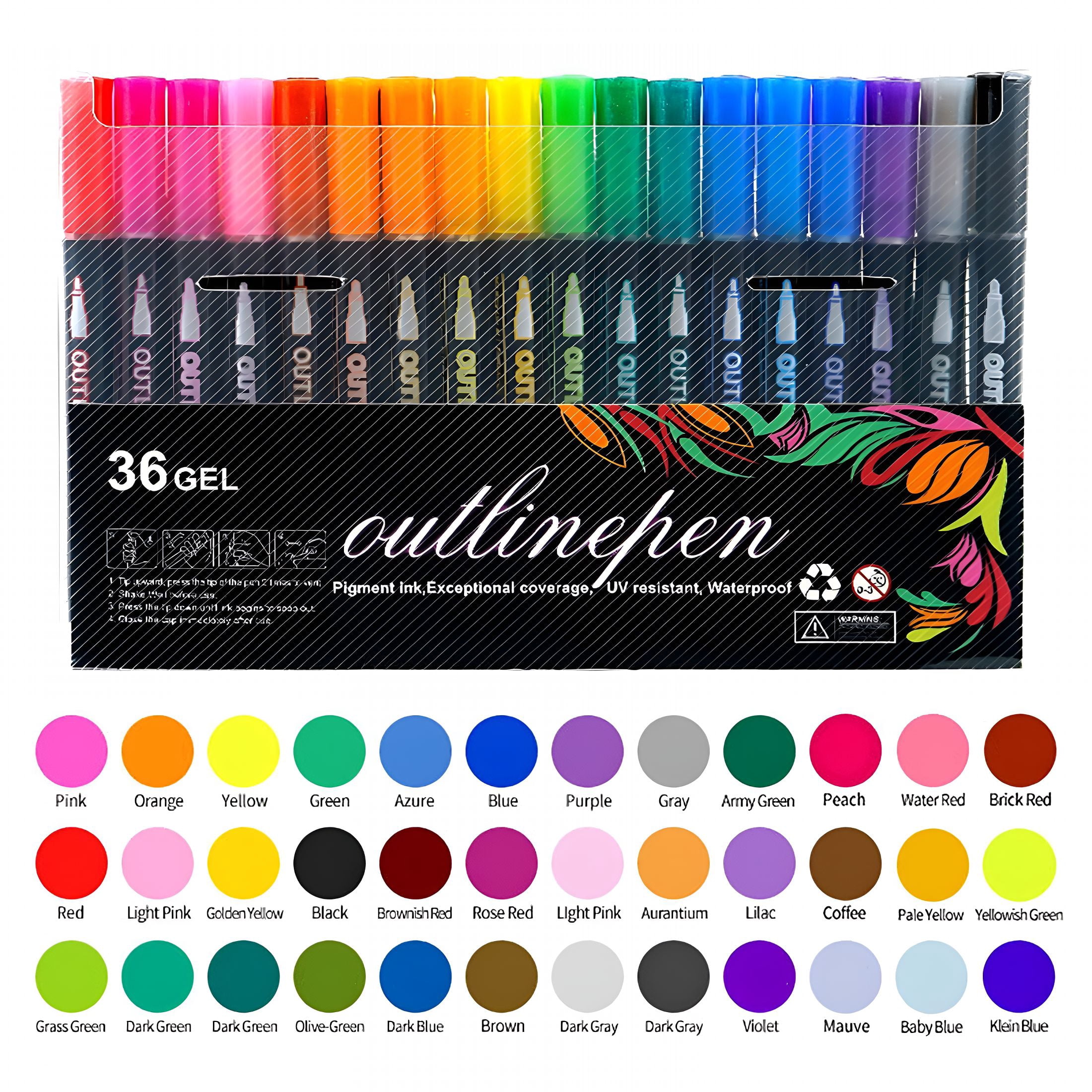 CCOCC Double Line Outline Markers, Outline Markers 8 Colors Outline ...
