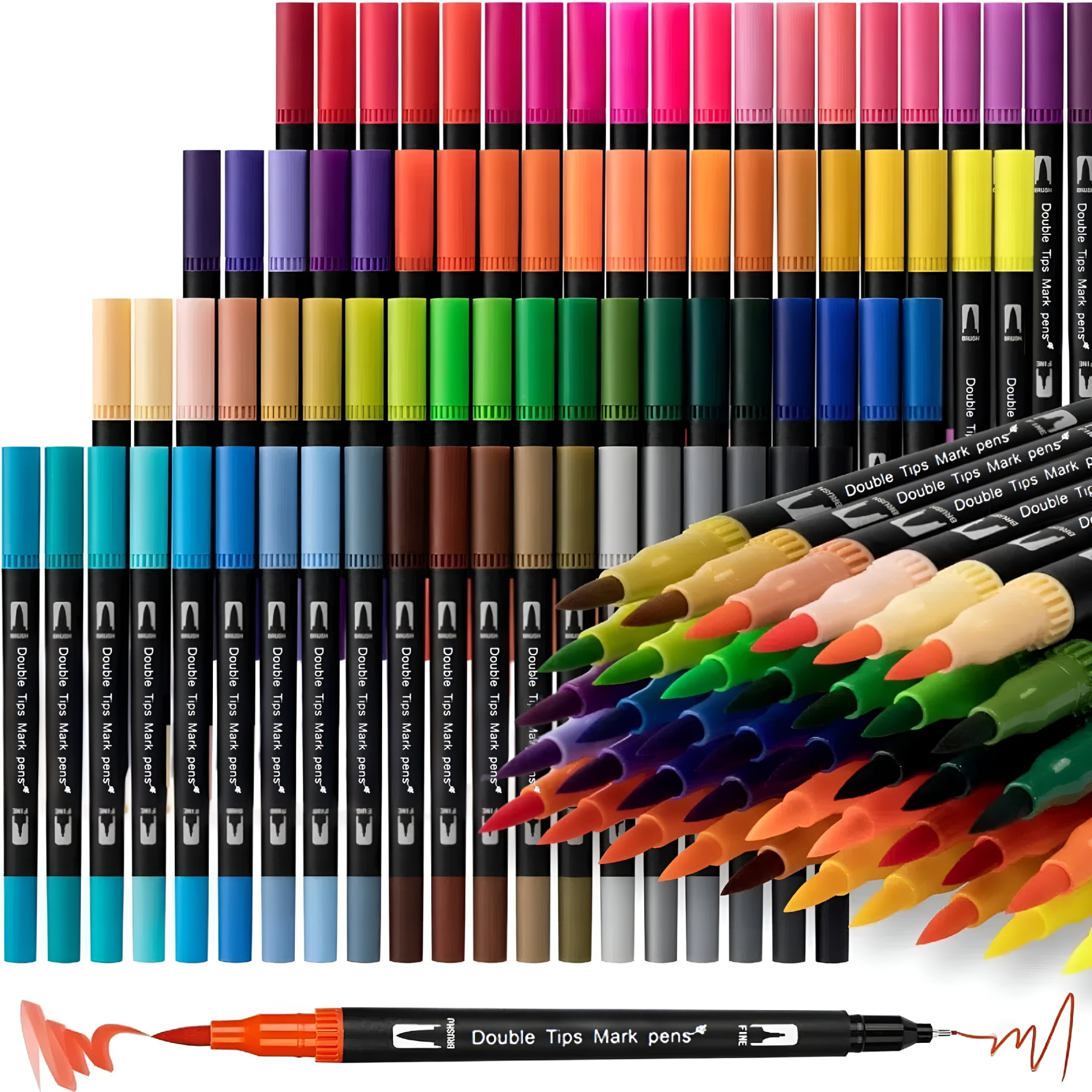 CCOCC Dual Coloring Markers Brush Pens, 80 Fine Point Art Markers ...