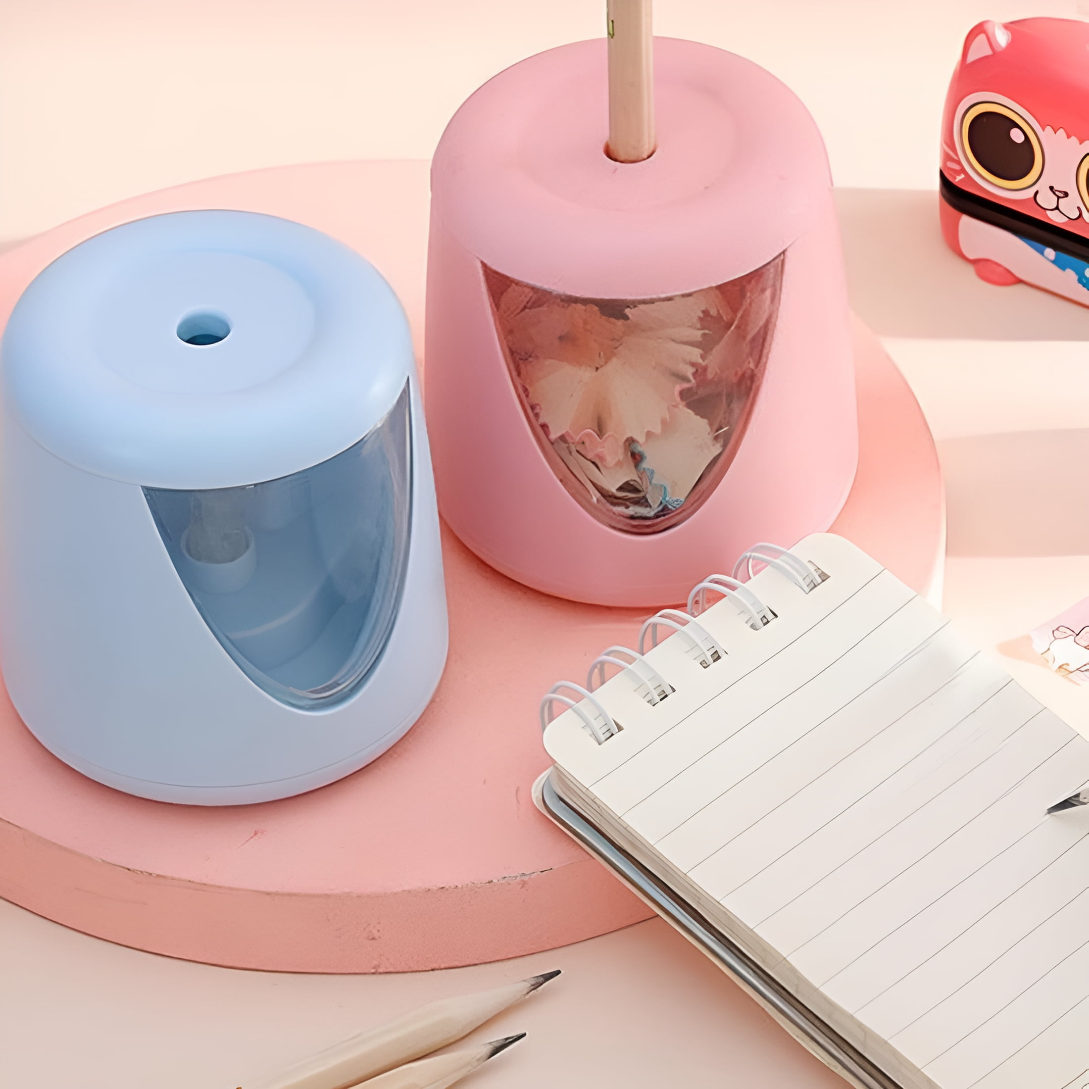CCOCC Electric Pencil Sharpener Small Automatic Office Pupils Pink ...