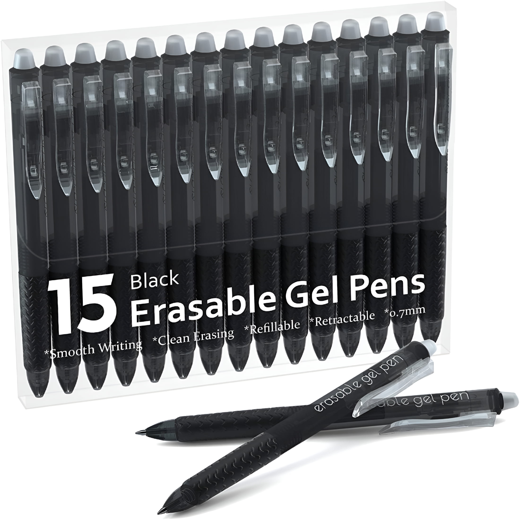 CCOCC Erasable Gel Pens, 15 Pack Black Retractable Erasable Pens ...