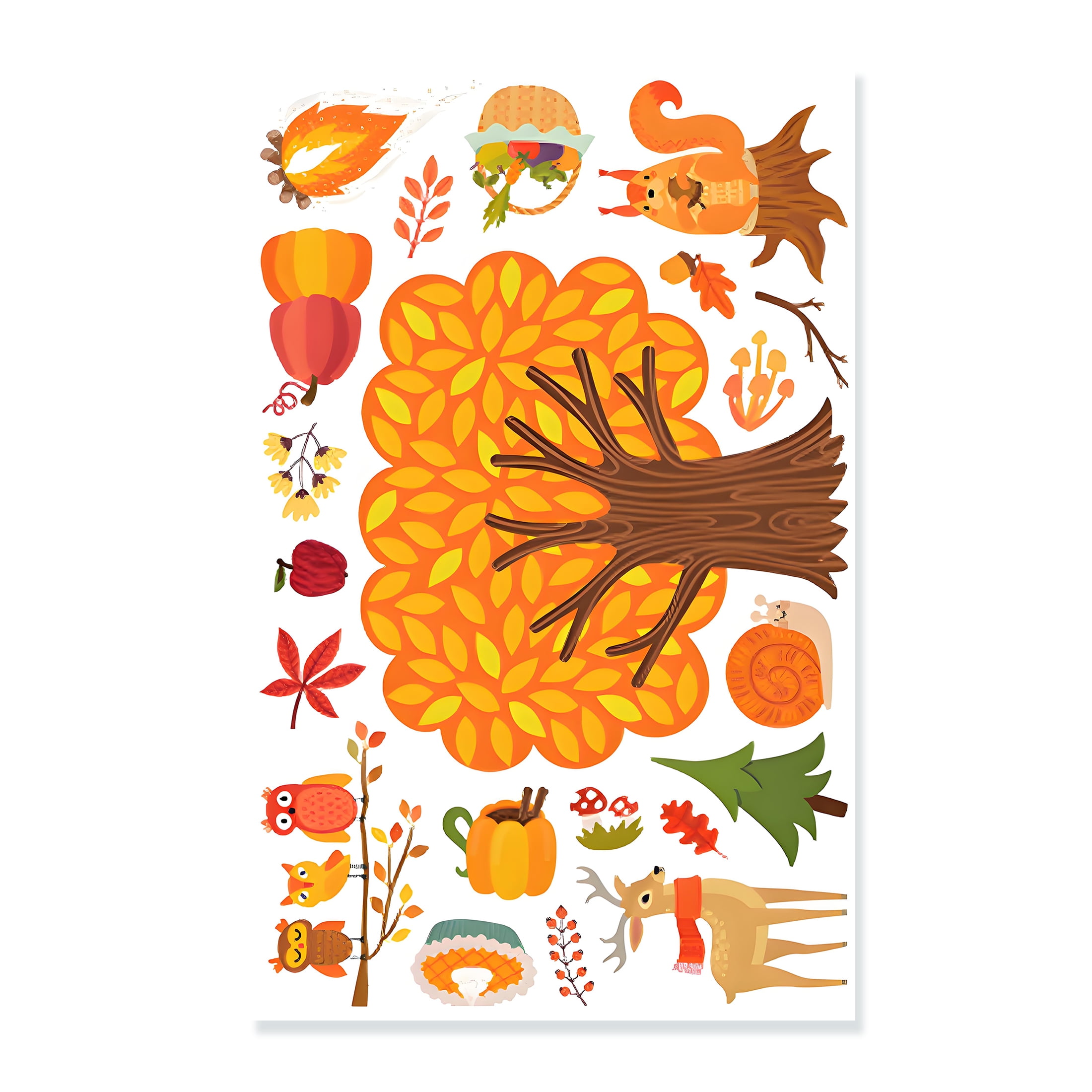 CCOCC Fall Window Clings,Rich Fall Patterns Fall Stickers,Tool-Free ...