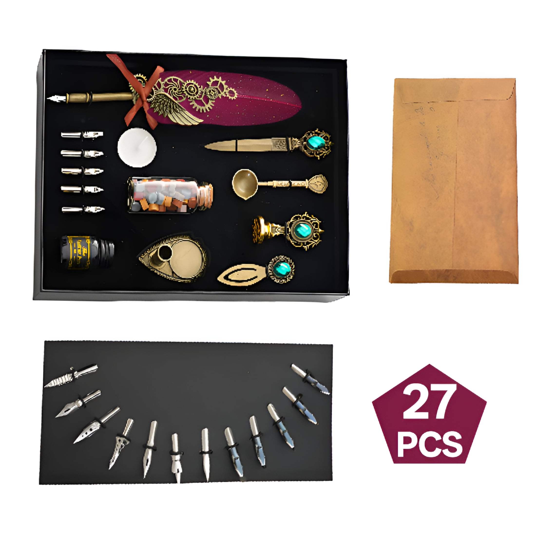 CCOCC Feather Pen Set,Calligraphy Kits for Beginners with Replaceable ...