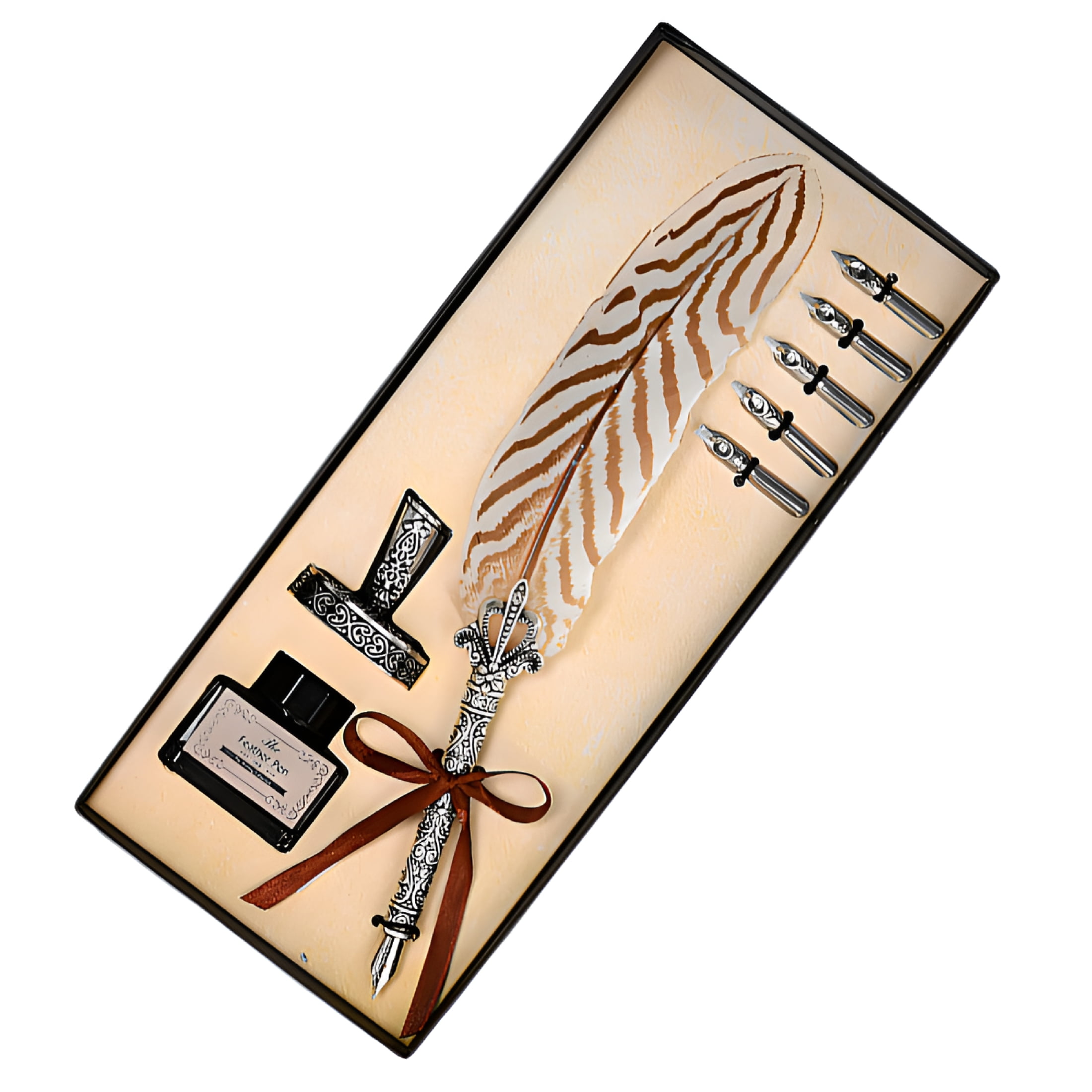 CCOCC Feather Pen Set,Quill Pen with Ink,Pen Holder,and Replacement ...