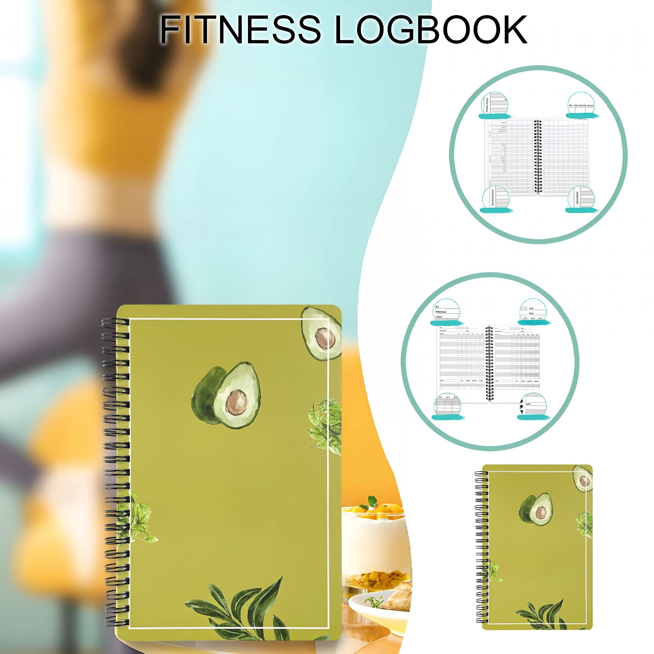 CCOCC Fitness Journal Spiral Bound-Workout Log Book with No Bleed Paper ...