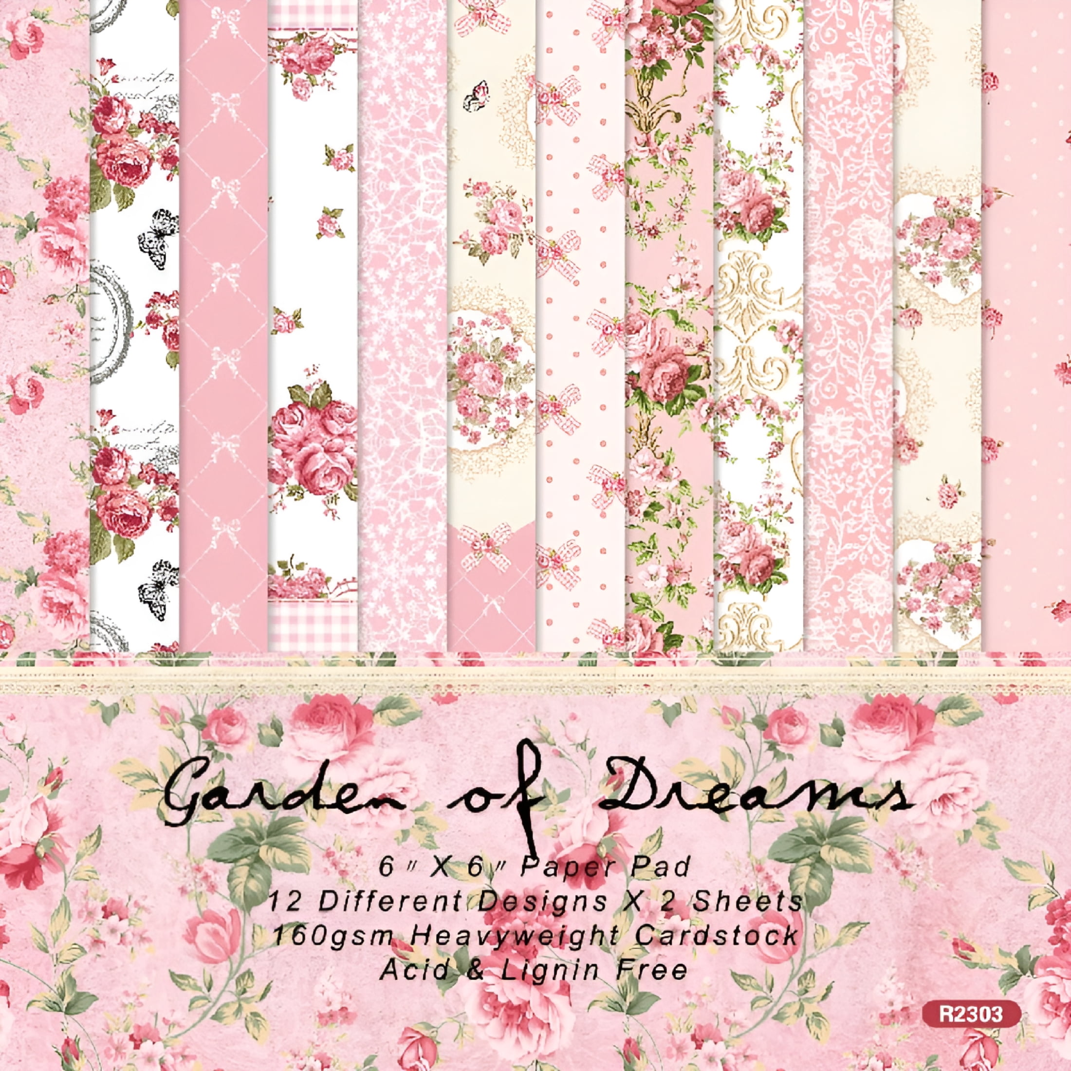 CCOCC Floral Scrapbook Paper, 6'' X 6 '' Vintage Decoupage Cardstock ...