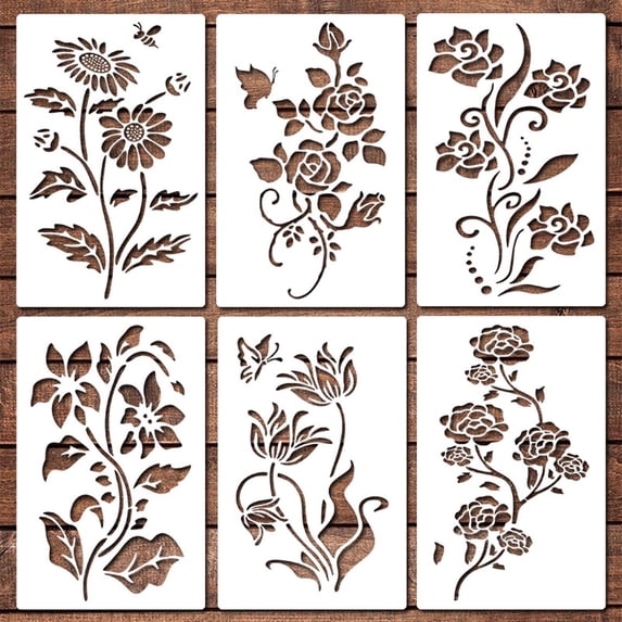 CCOCC Garden Fence Large Flower Stencils,Diy Decoration Reusable Floral ...